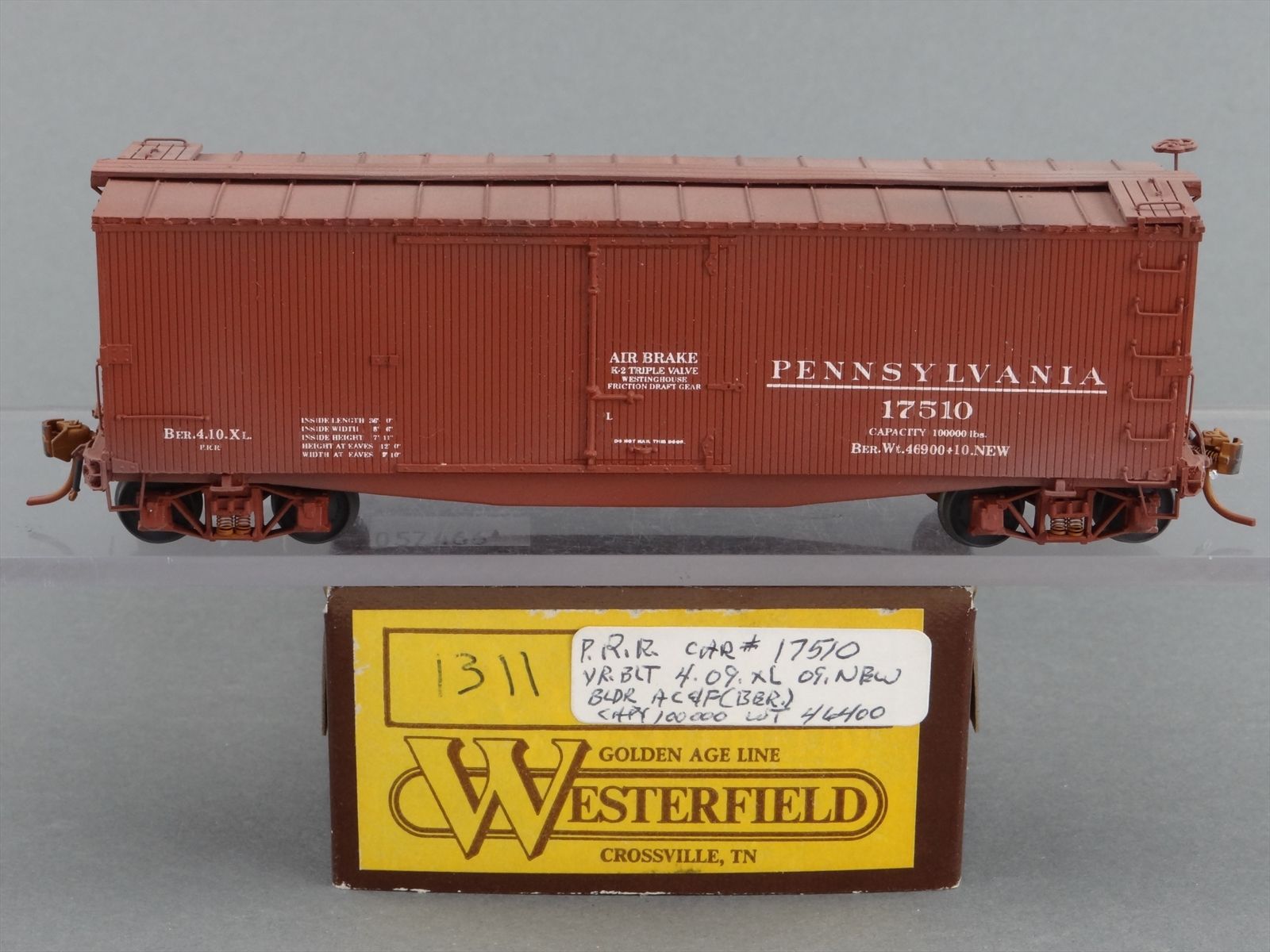 HO Westerfield 1311 Pro Built Kit - PRR Pennsylvania XL Box Car #17510 ...