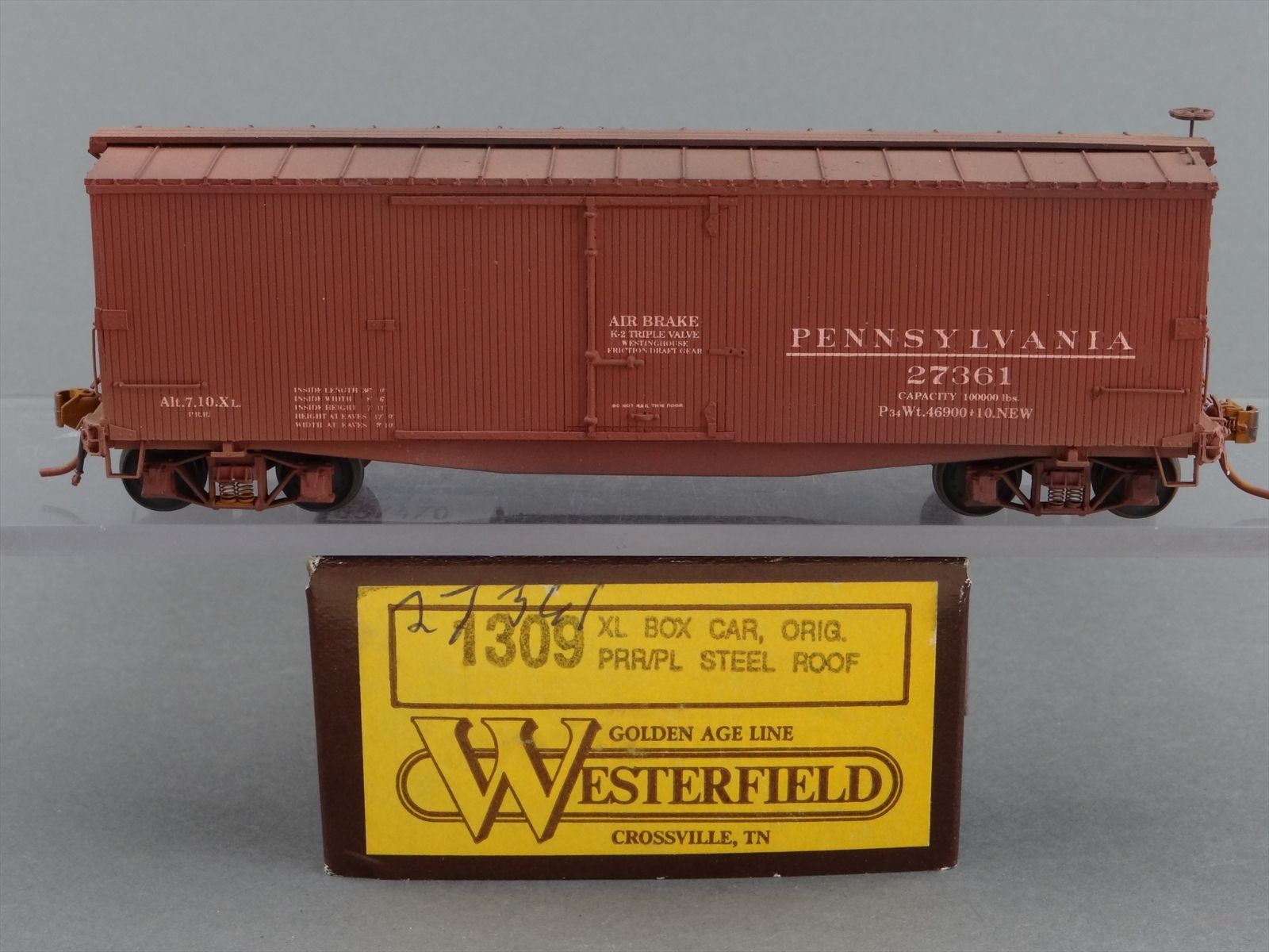 HO Westerfield 1309 Pro Built Kit - PRR Pennsylvania XL Box Car #27361 ...