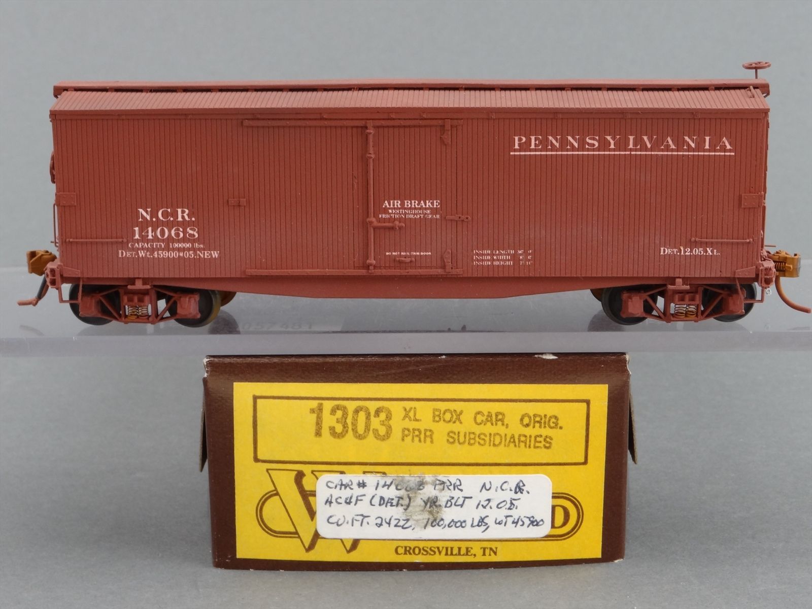 HO Westerfield 1303 Pro Built Kit - PRR / NCR Pennsylvania XL Box Car ...