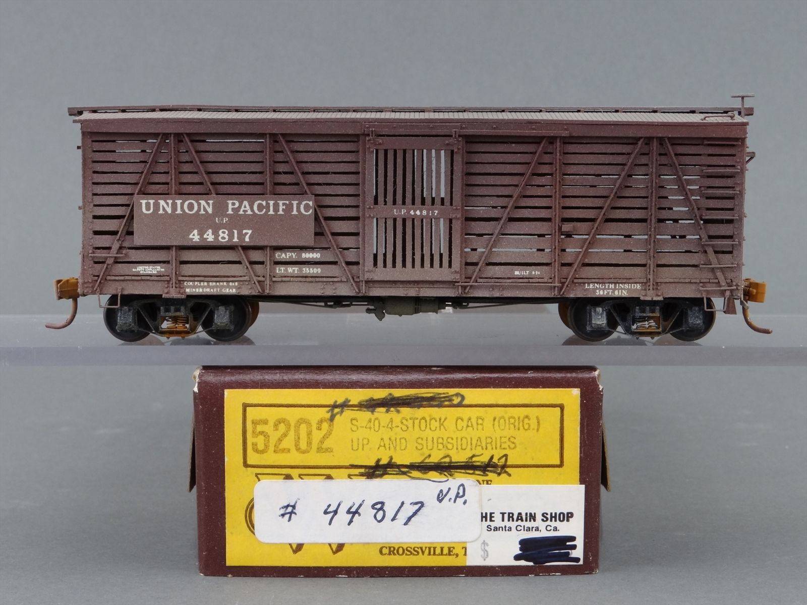 HO Westerfield 5202 Pro Built Kit - UP Union Pacific S-40-4 Stock Car #44817 - Custom