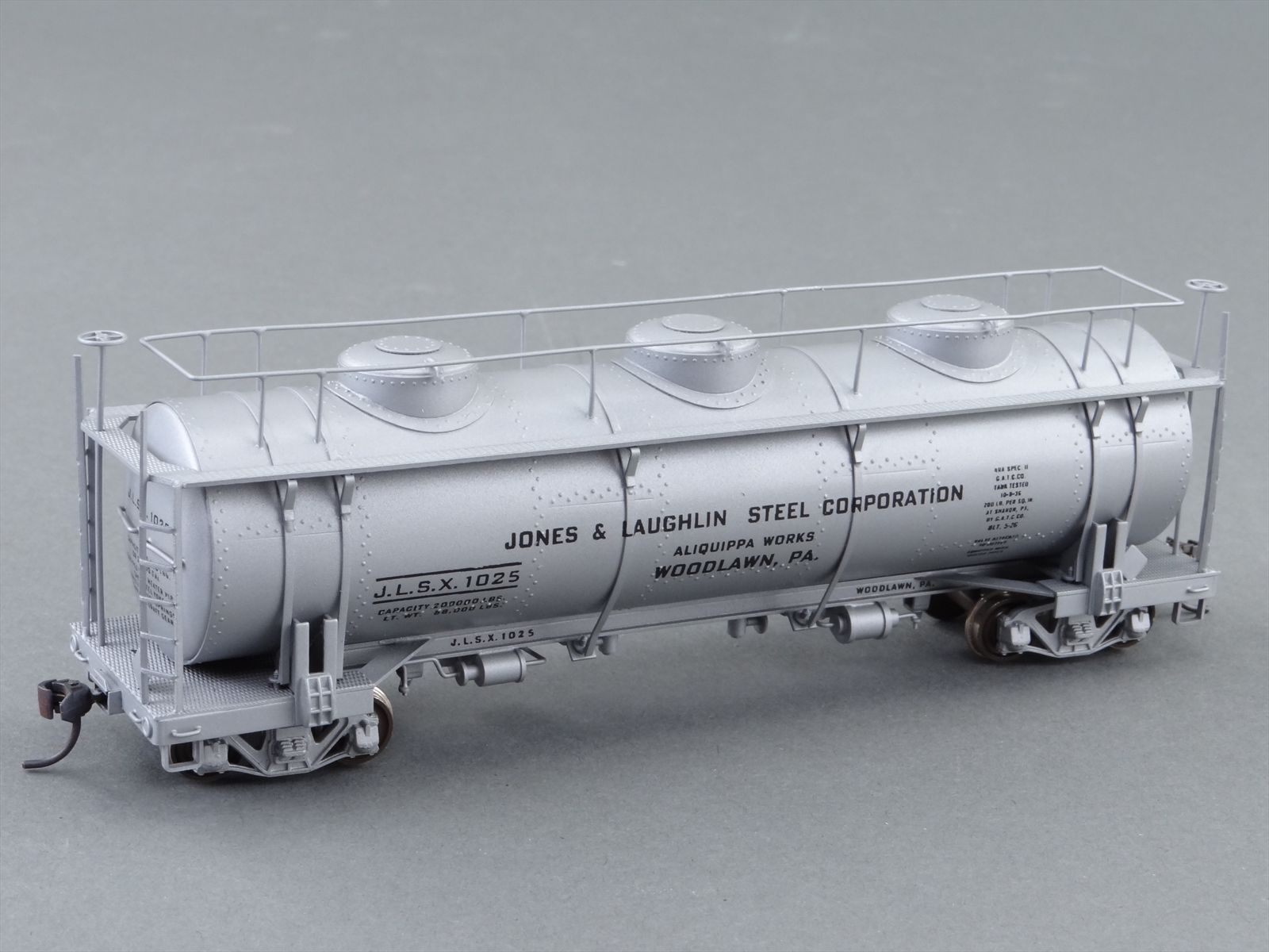 HO Brass NWSL Jones & Laughlin Steel Corp 20,000 Gallon Tank Car #1025 ...
