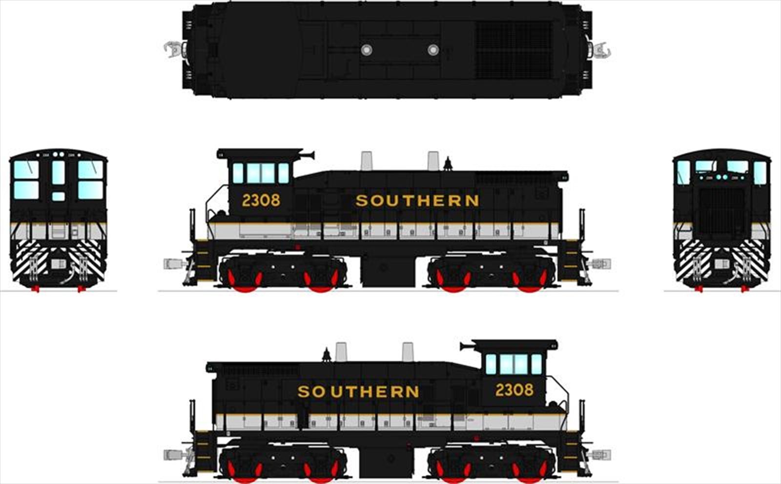 HO BLI 3324 / P824 Broadway Limited Southern EMD SW1500 Diesel Engine #2308