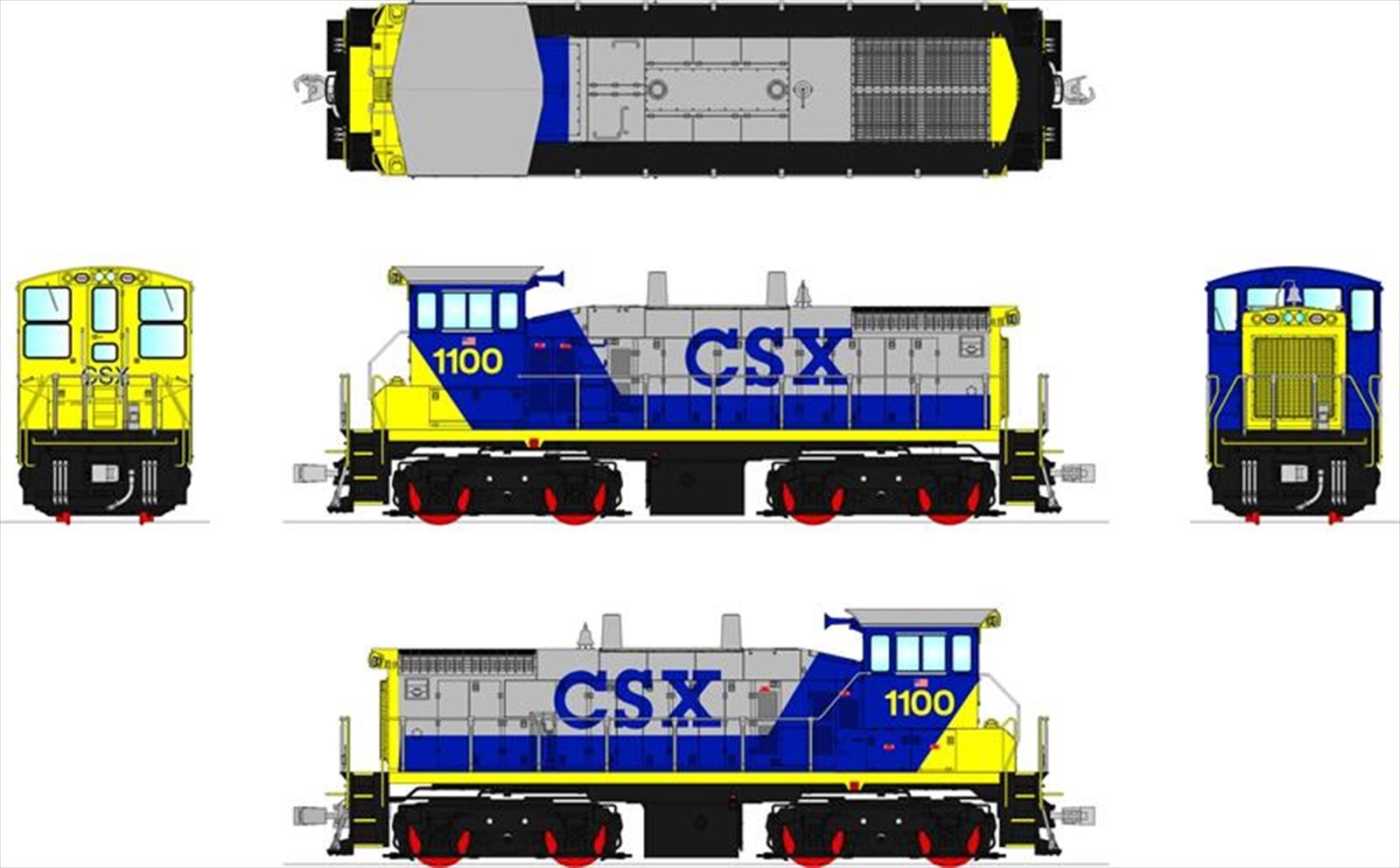 HO BLI 3336 / P836 Broadway Limited CSX EMD SW1500 Diesel Engine #1100