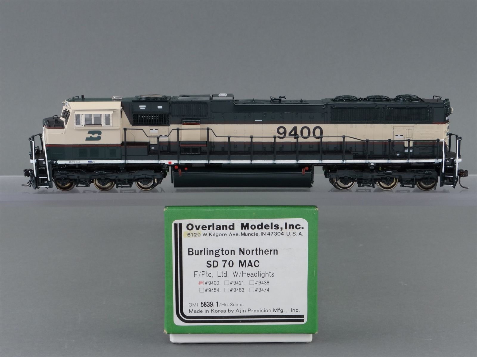 HO Brass OMI 5839.1 Overland BN Burlington Northern Executive SD70MAC Diesel #9400
