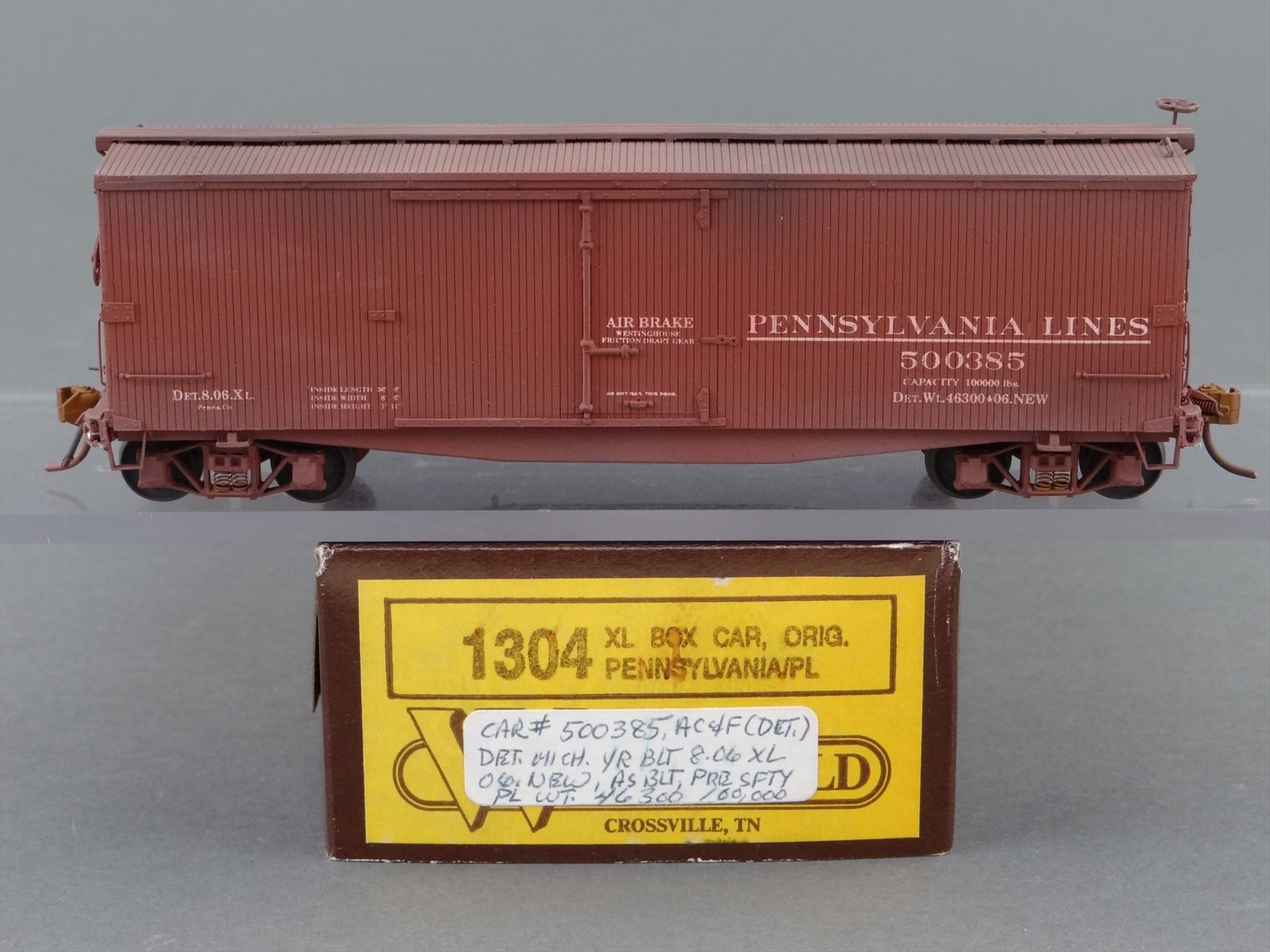 HO Westerfield 1304 Pro Built Kit - PRR Pennsylvania XL Box Car #500385 ...