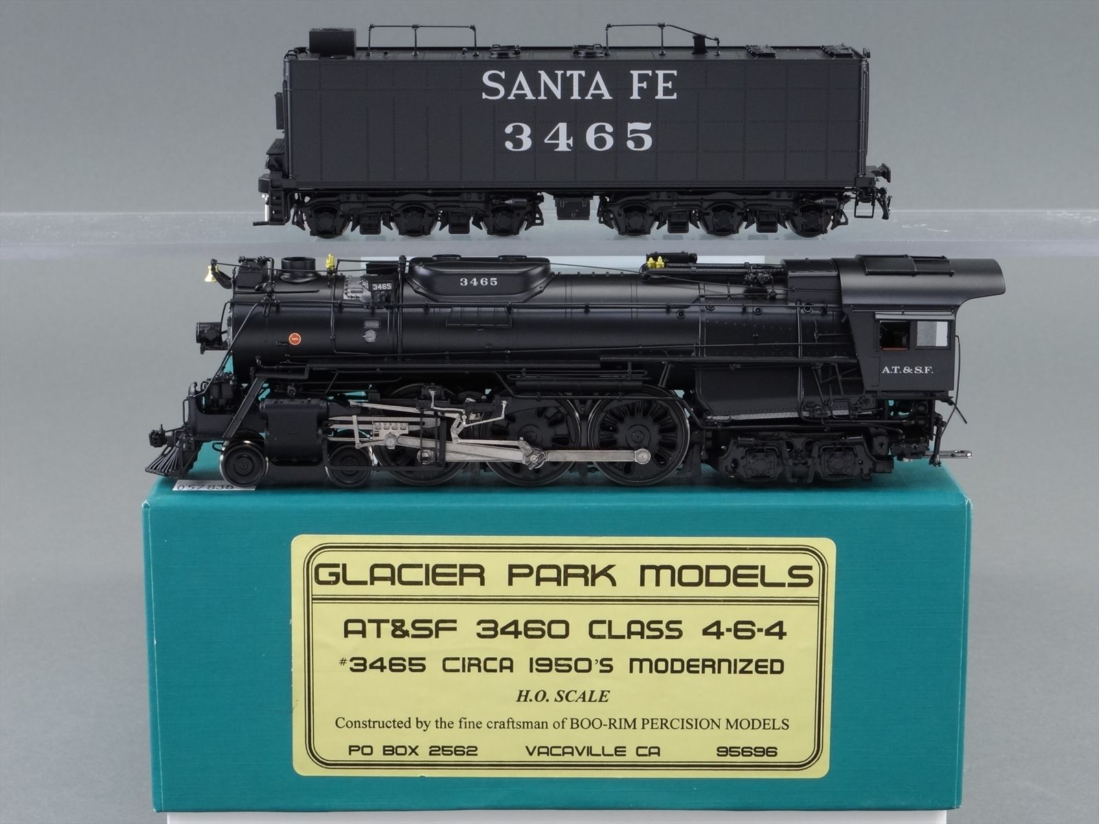 HO Brass GPM Glacier Park Models ATSF Santa Fe 3460 Class 4-6-4 #3465 ...