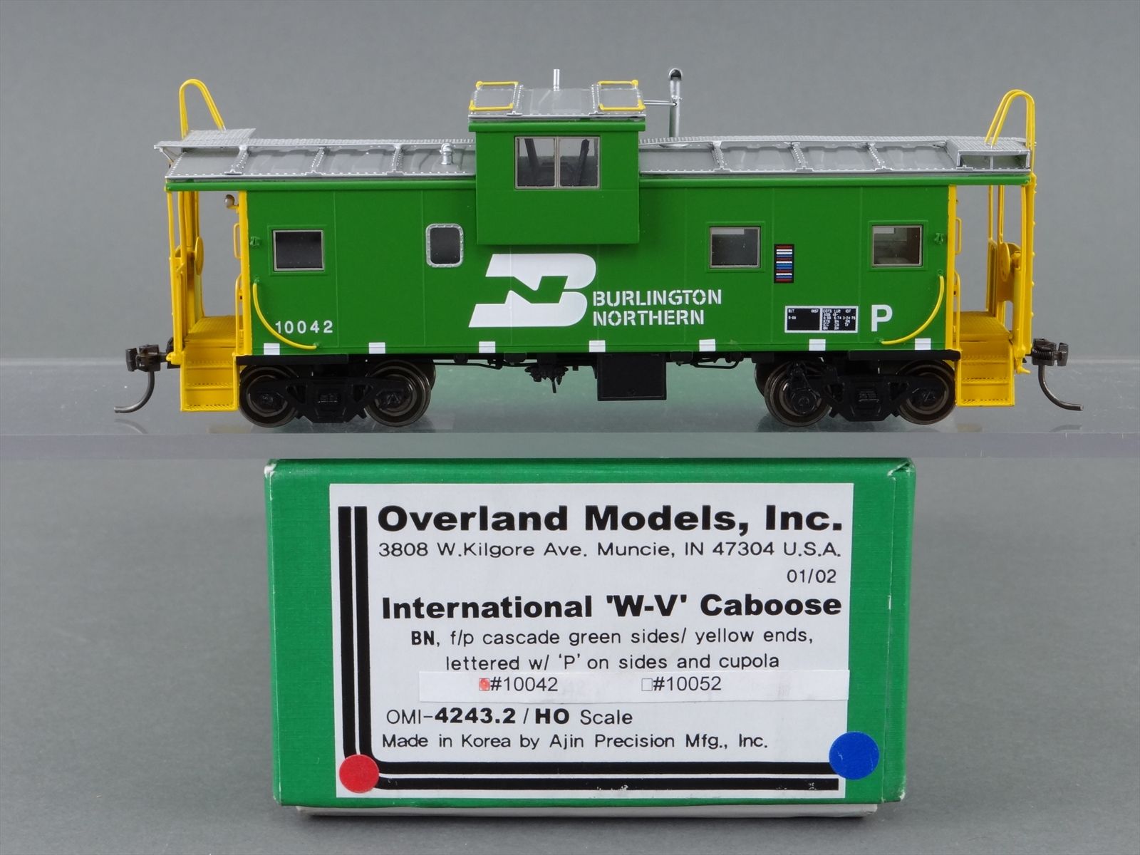 HO Brass OMI 4243.2 Overland BN Burlington International W-V Caboose #10042 - Lighted