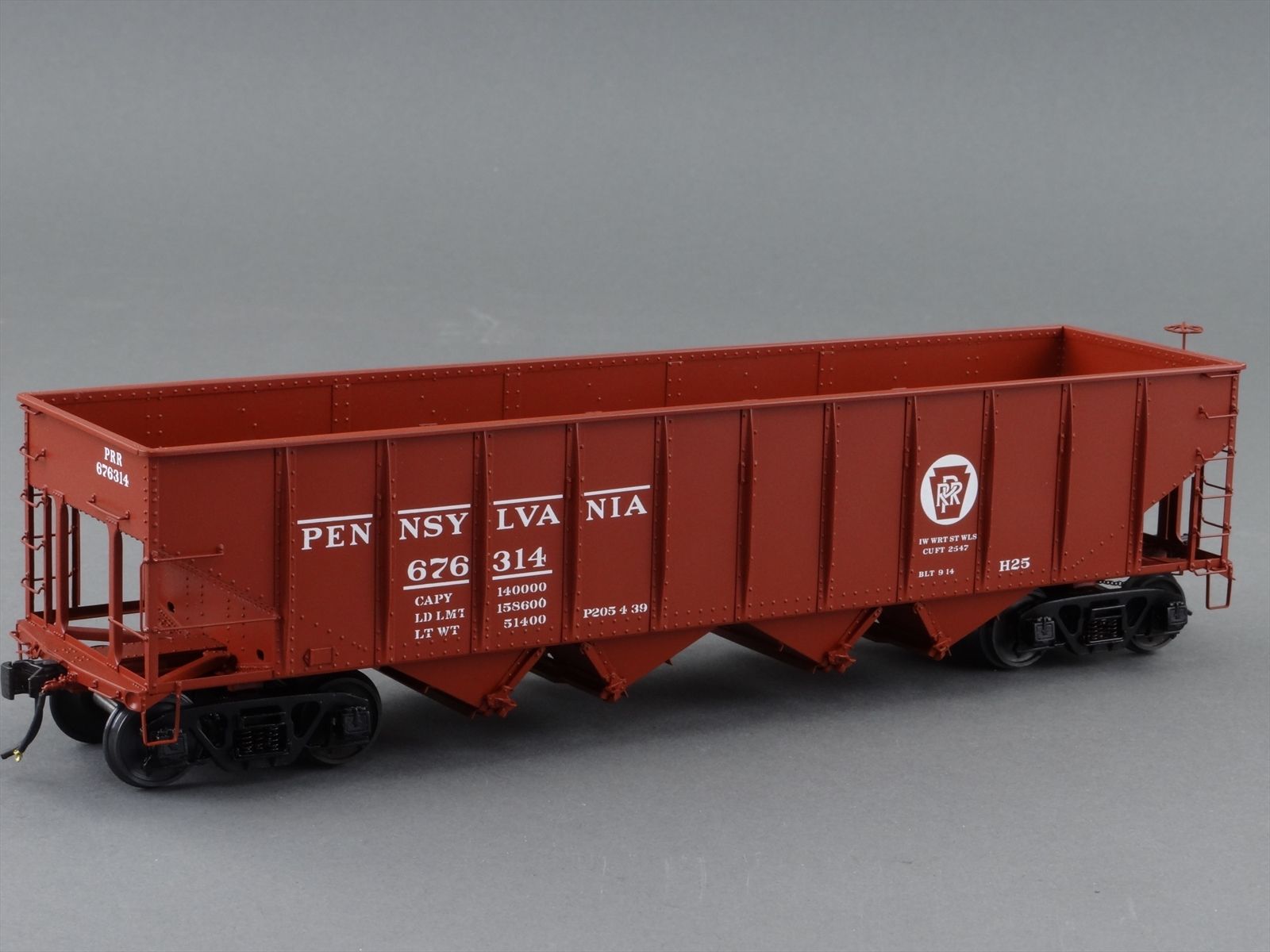 O 2-Rail Brass Keystone Model Works PRR Pennsylvania H25 Hopper #676314