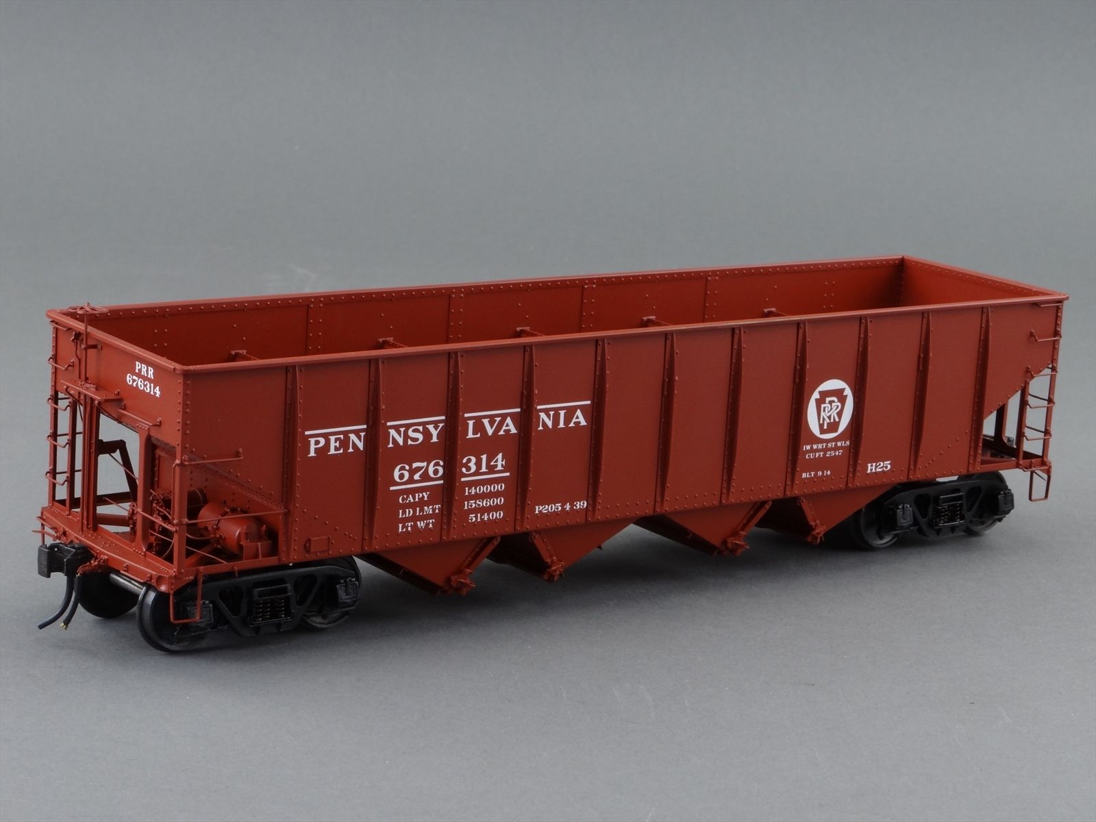 O 2-Rail Brass Keystone Model Works PRR Pennsylvania H25 Hopper #676314