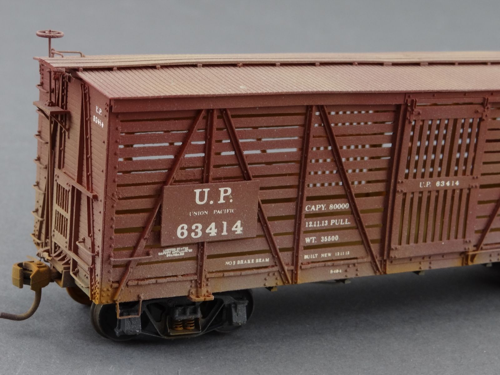 HO Westerfield 5202 Pro Built Kit - UP Union Pacific S-40-4 Stock Car #63414 - Custom