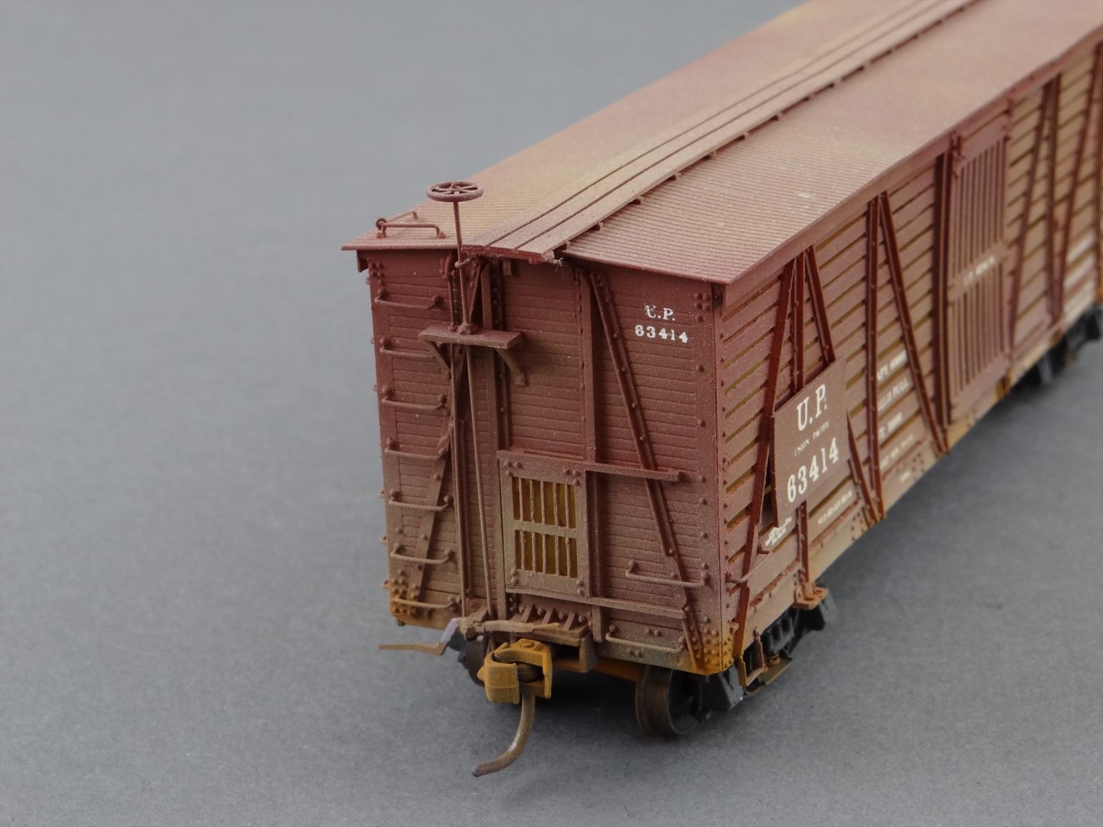 HO Westerfield 5202 Pro Built Kit - UP Union Pacific S-40-4 Stock Car #63414 - Custom