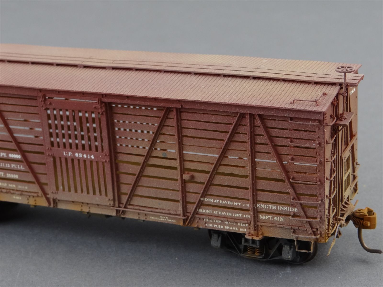 HO Westerfield 5202 Pro Built Kit - UP Union Pacific S-40-4 Stock Car #63414 - Custom