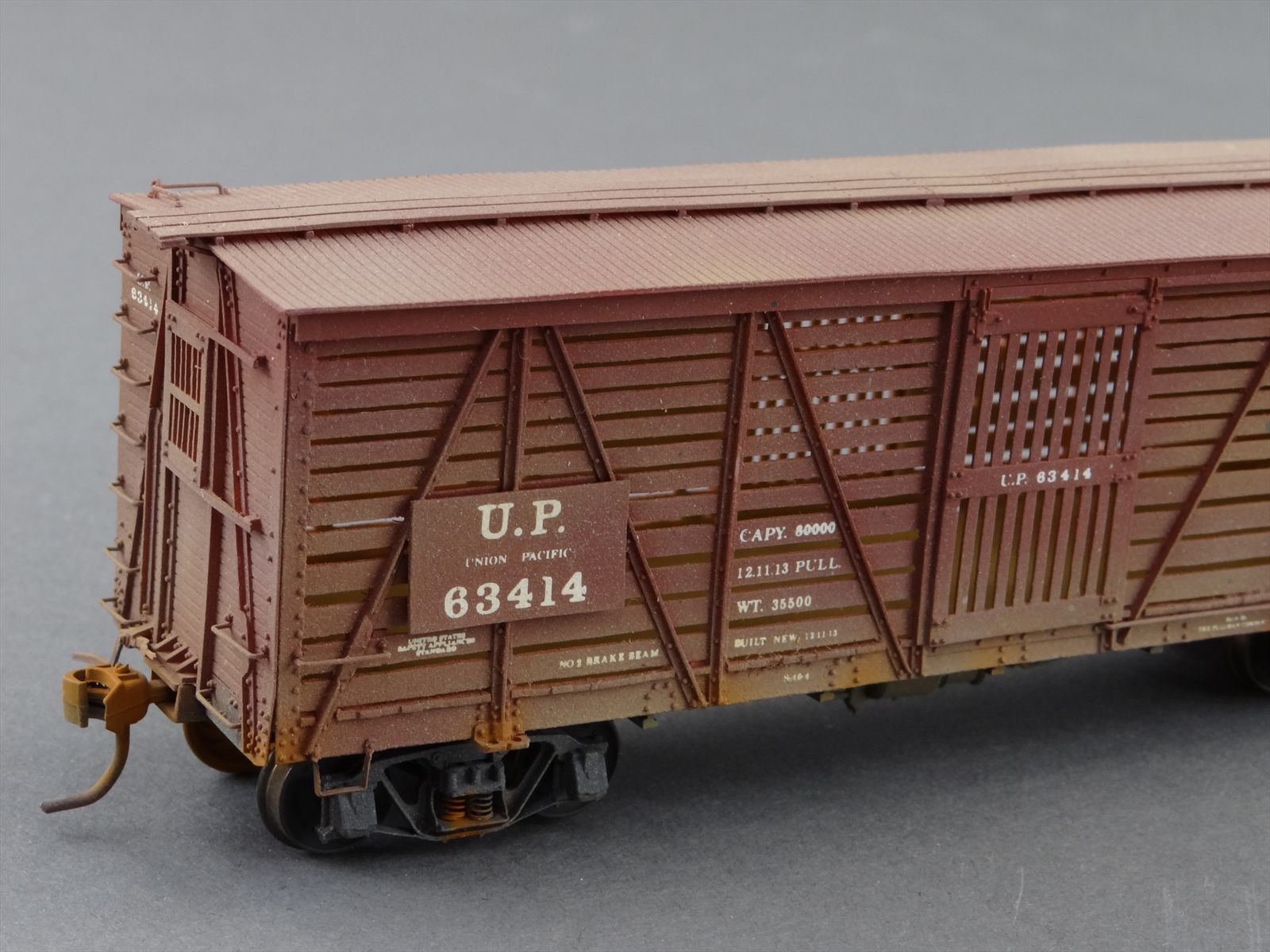 HO Westerfield 5202 Pro Built Kit - UP Union Pacific S-40-4 Stock Car #63414 - Custom