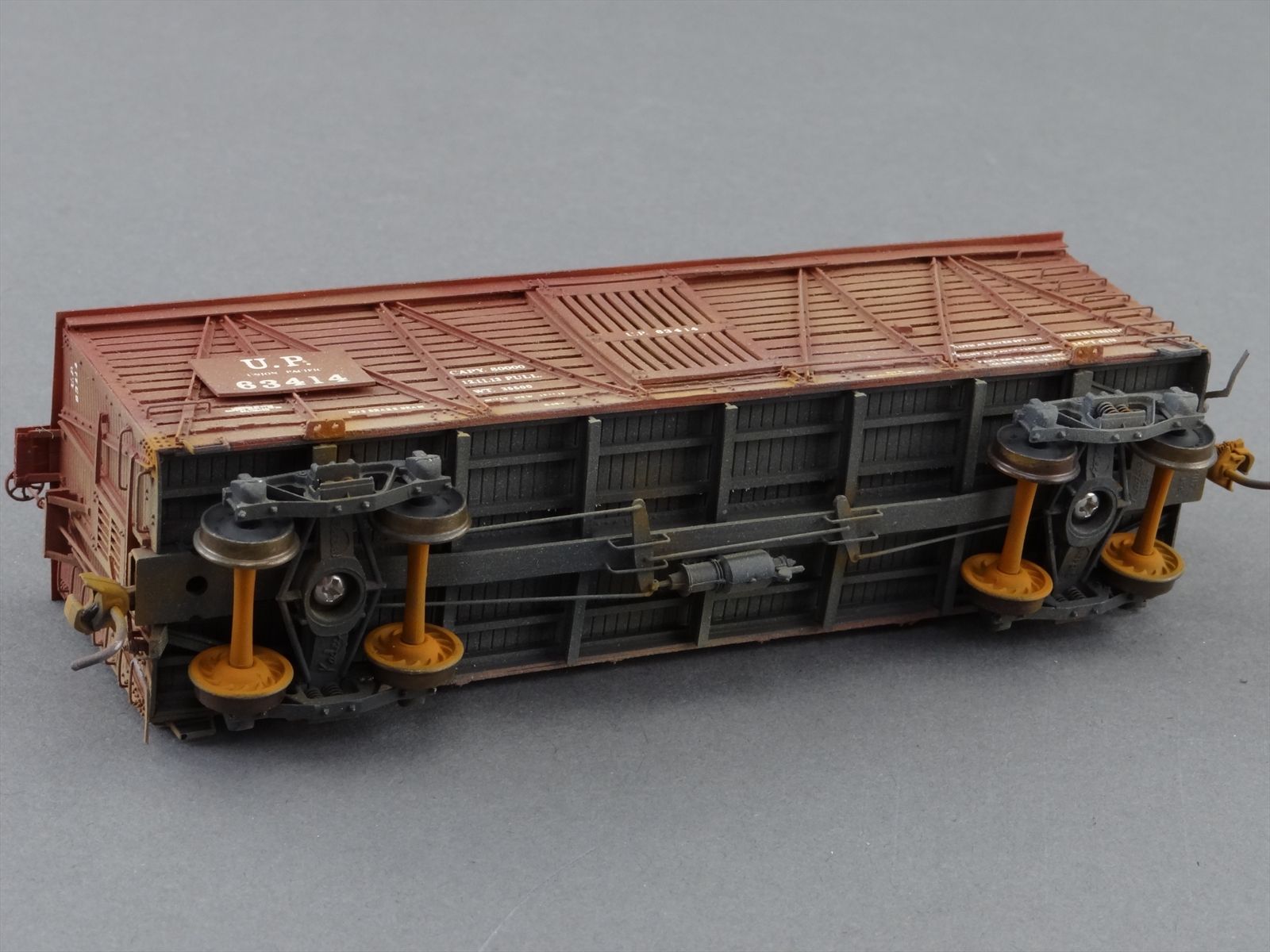 HO Westerfield 5202 Pro Built Kit - UP Union Pacific S-40-4 Stock Car #63414 - Custom