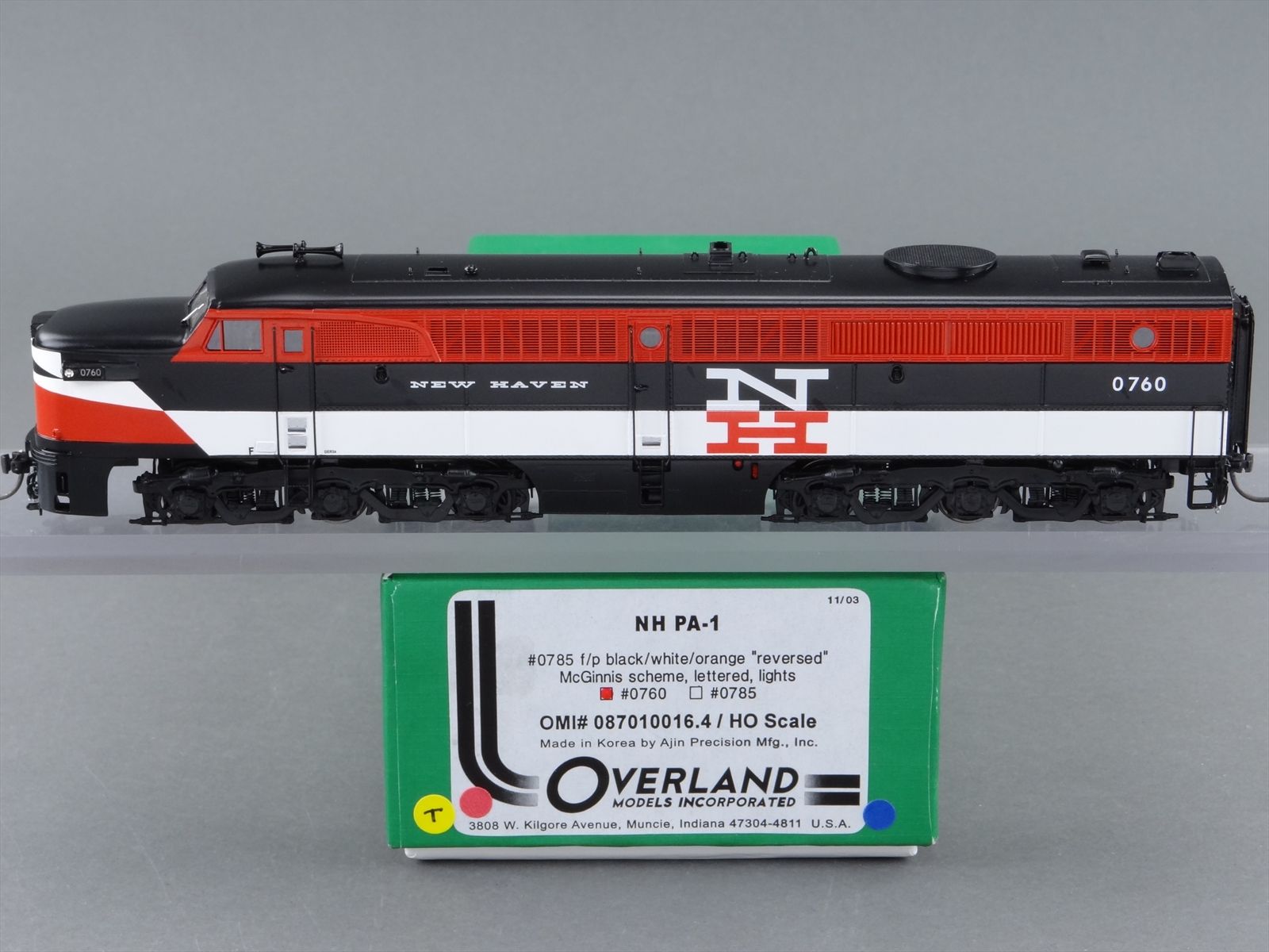 HO Brass Model Train - OMI 87010016.4 NH New Haven PA PA-1 Diesel #0760 ...