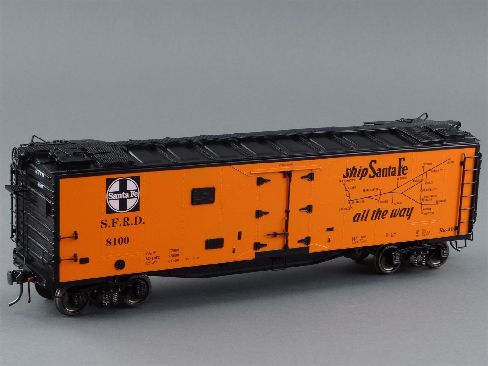 O Scale Pecos River Brass 4336A SFRD ATSF Santa Fe 'El Capitan' 40' Rr ...