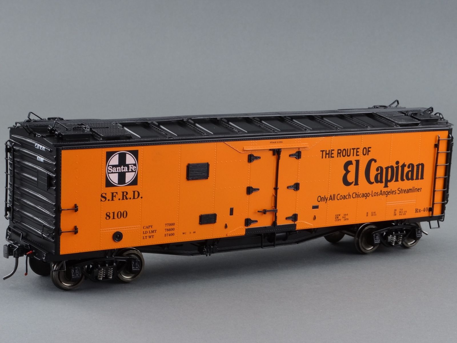O Scale Pecos River Brass 4336A SFRD ATSF Santa Fe 'El Capitan' 40' Rr ...