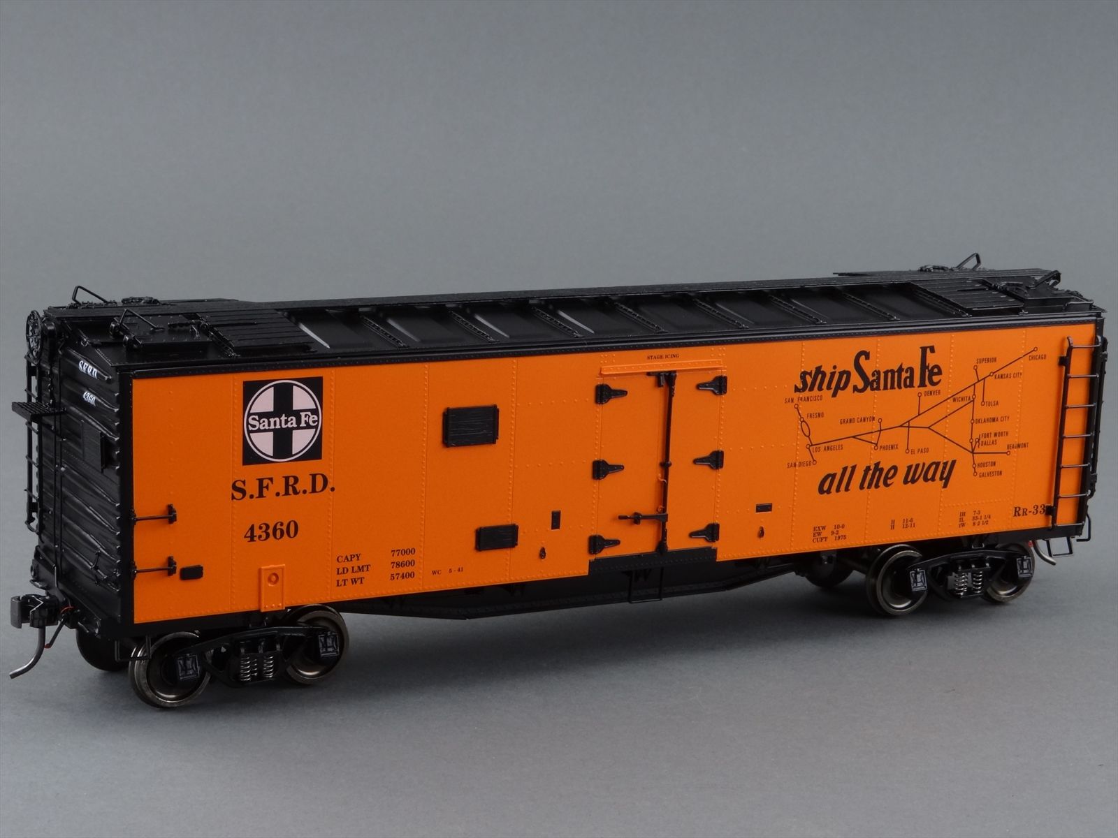 O Scale Pecos River Brass 4330A SFRD ATSF Santa Fe 'The Chief' 40' Rr ...