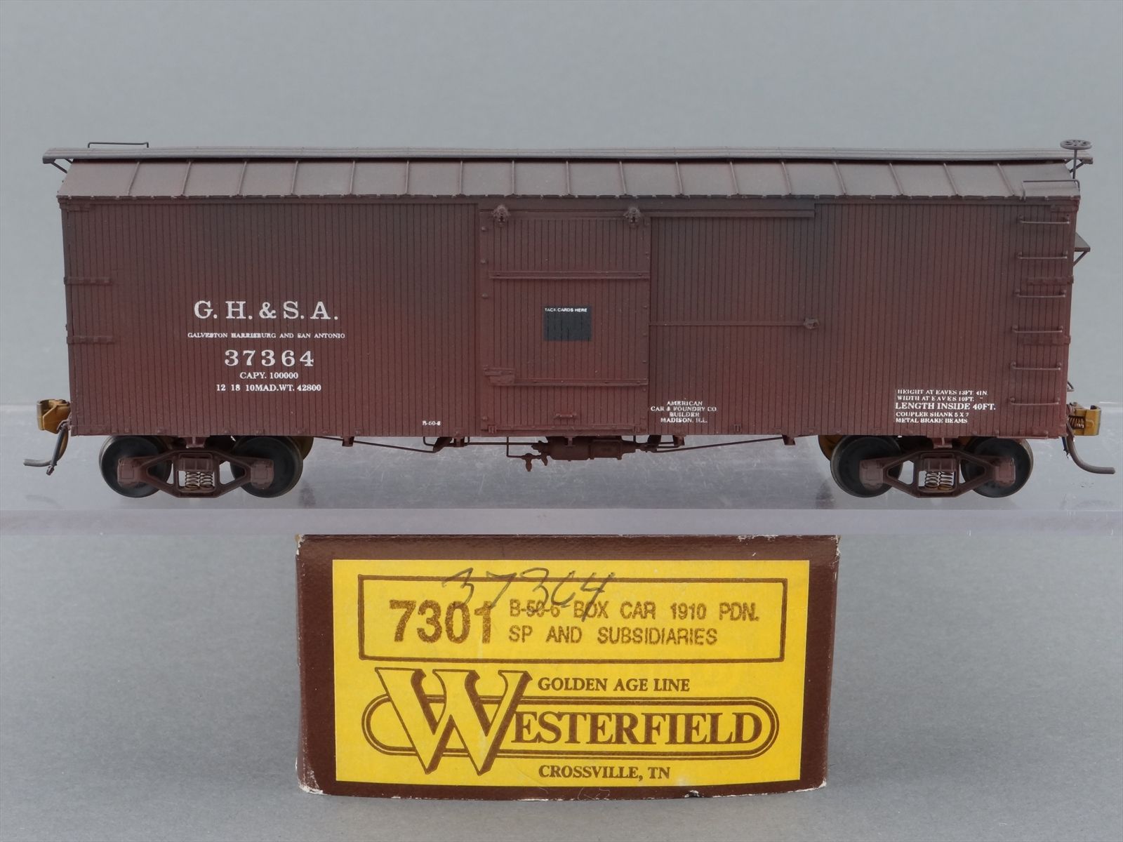 HO Westerfield 7301 Pro Built Kit - SP / GH&SA Galveston Harrisburg & San Antonio B-50-6 Box Car ...
