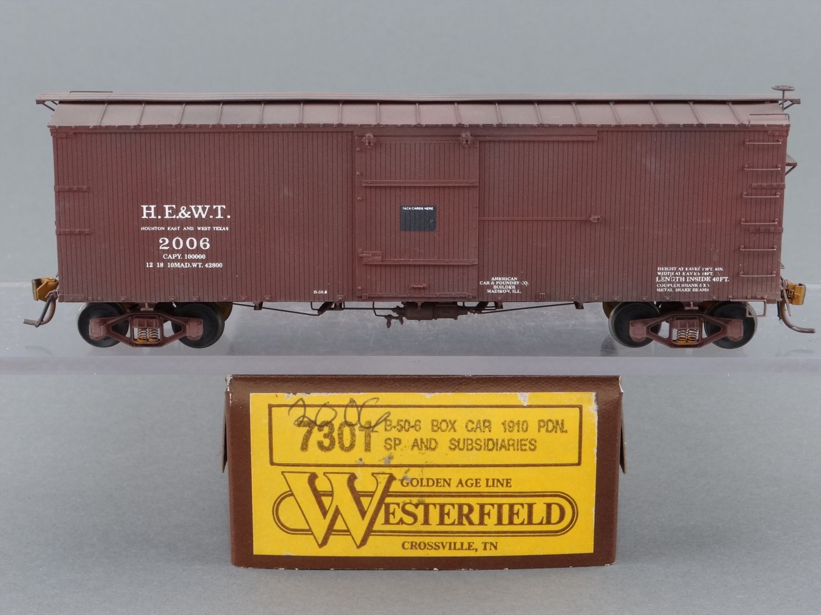HO Westerfield 7301 Pro Built Kit - SP / HE&WT Houston East & West Texas B-50-6 Box Car #2006 ...