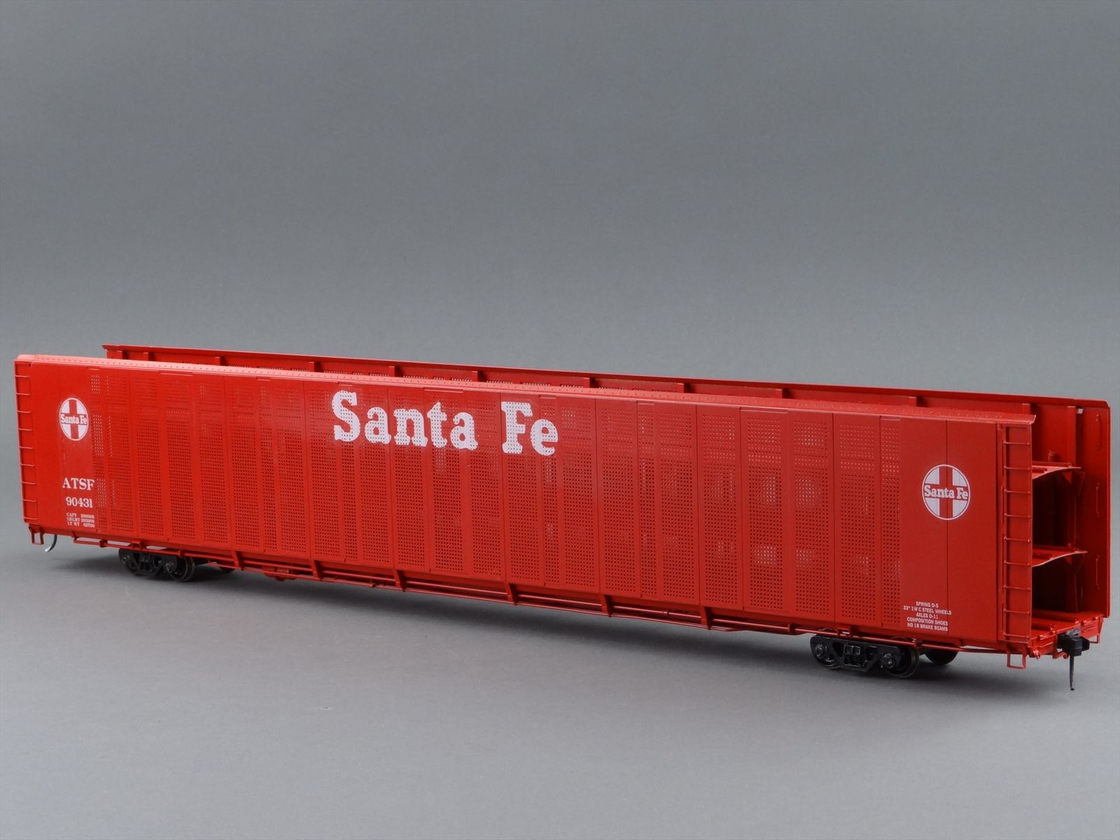 O Scale Brass OMI 0769 Overland ATSF Santa Fe Safe-Pak Tri-Level Auto ...