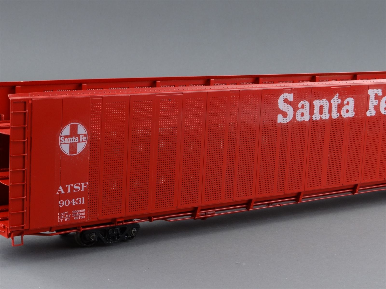 O Scale Brass OMI 0769 Overland ATSF Santa Fe Safe-Pak Tri-Level Auto ...