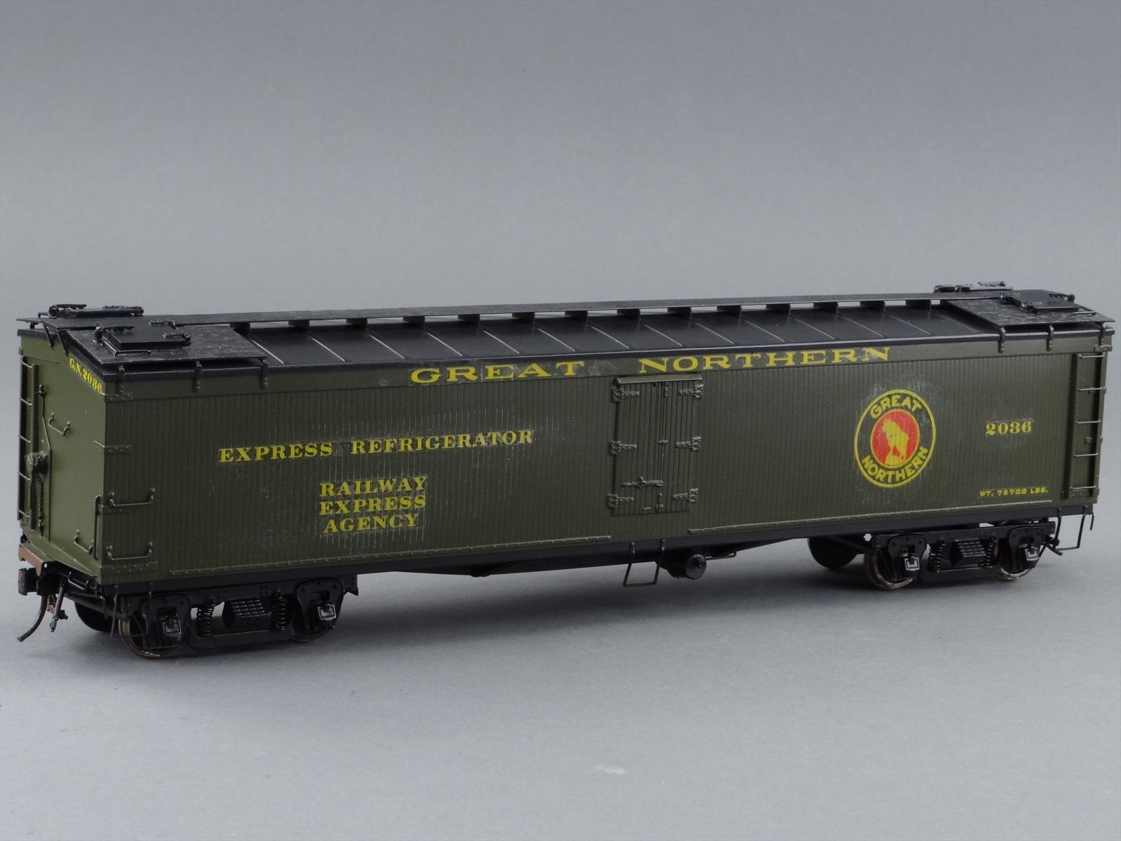 O Scale Brass Oriental GN Great Northern REA Wood Express Reefer #2036 ...