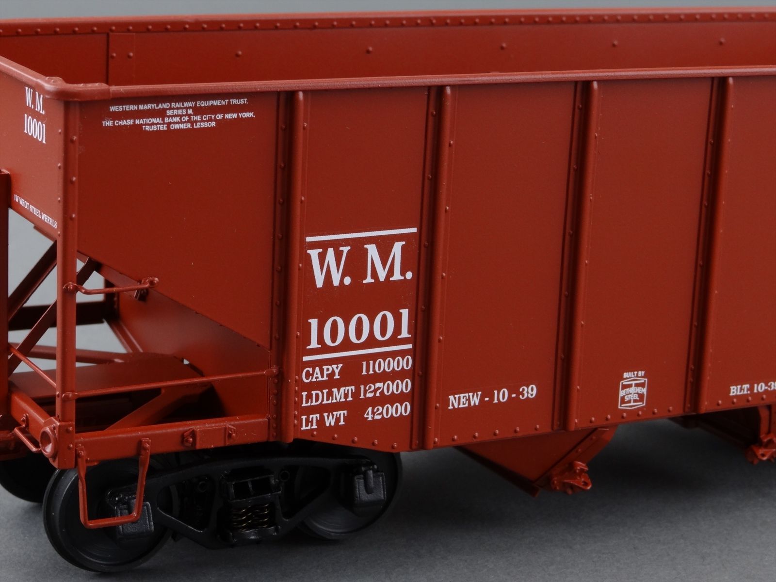 O 2-Rail Brass RYM Rich Yoder WM Western Maryland 55-Ton H-5 Fishbelly ...