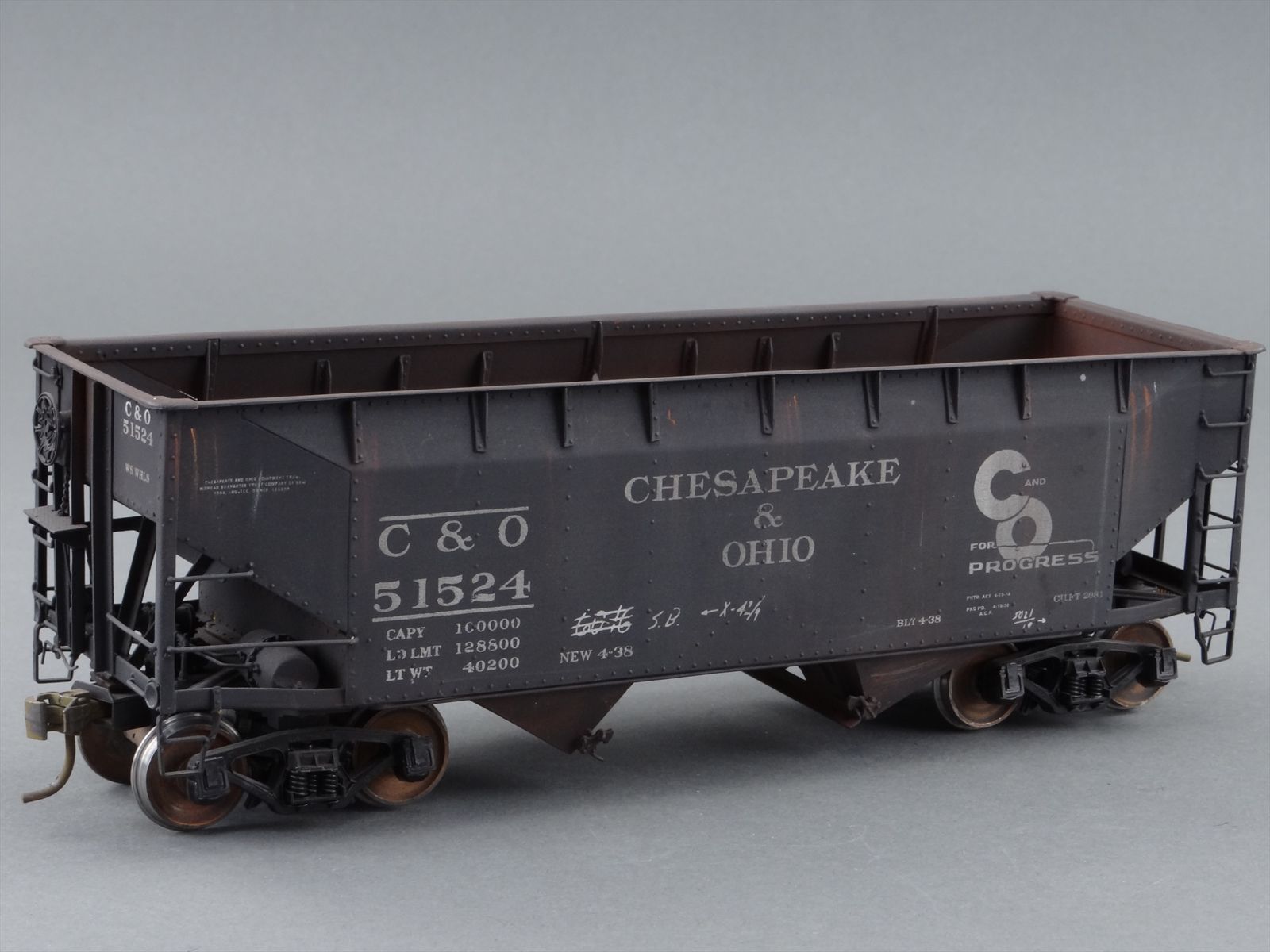 O Scale Brass PSC 15010 Precision Scale C&O Chesapeake & Ohio 2-Bay ...