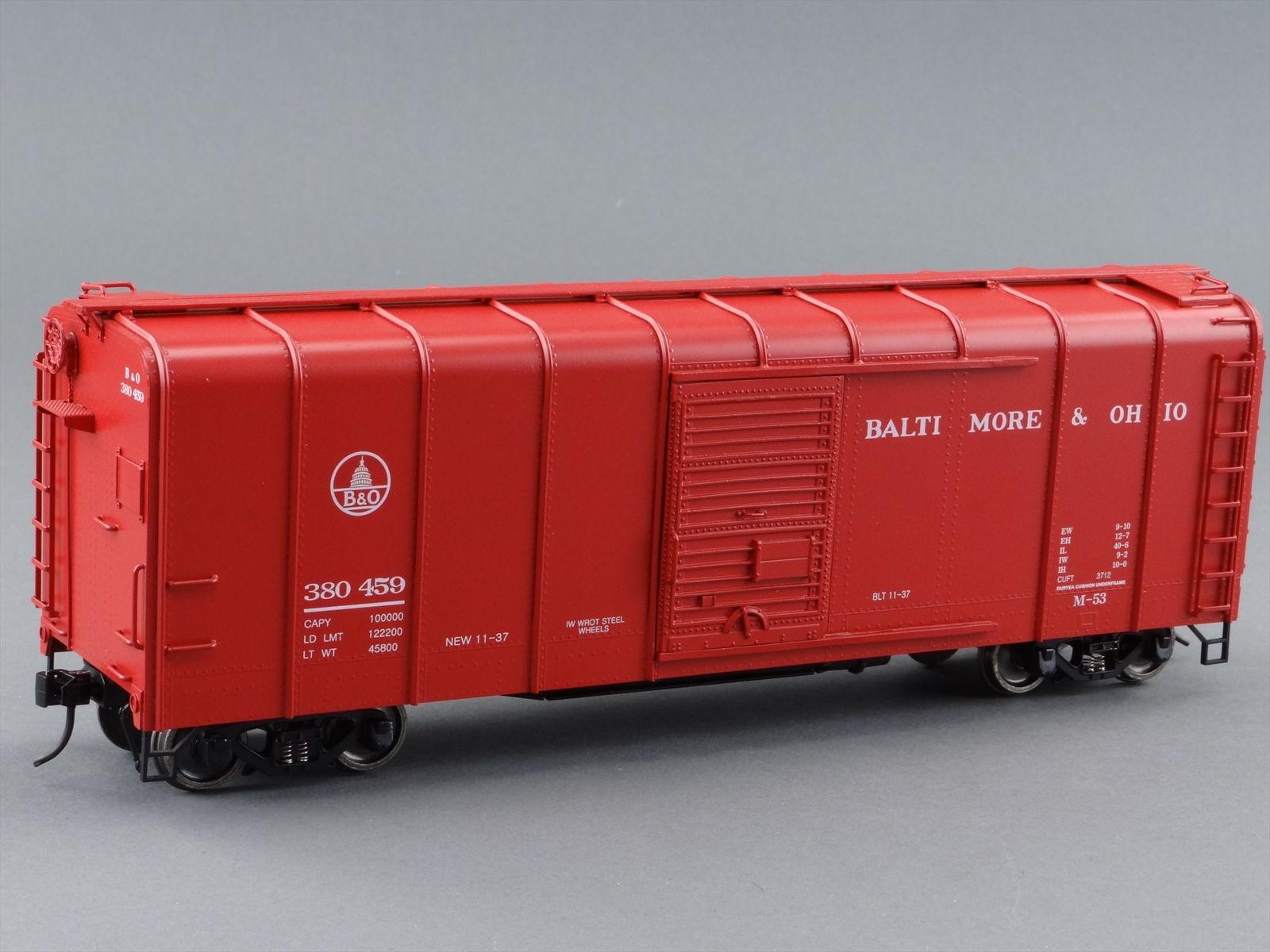 O 2-Rail Brass Sunset B&O Baltimore & Ohio Wagon Top M-53 Box Car #380459