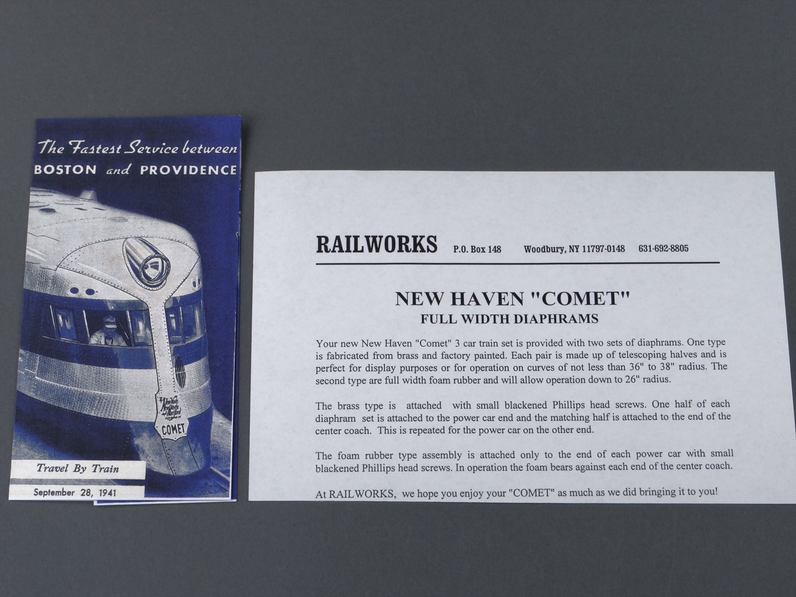 HO Brass Model Train - Railworks NH New Haven Comet 3-Unit Passenger ...