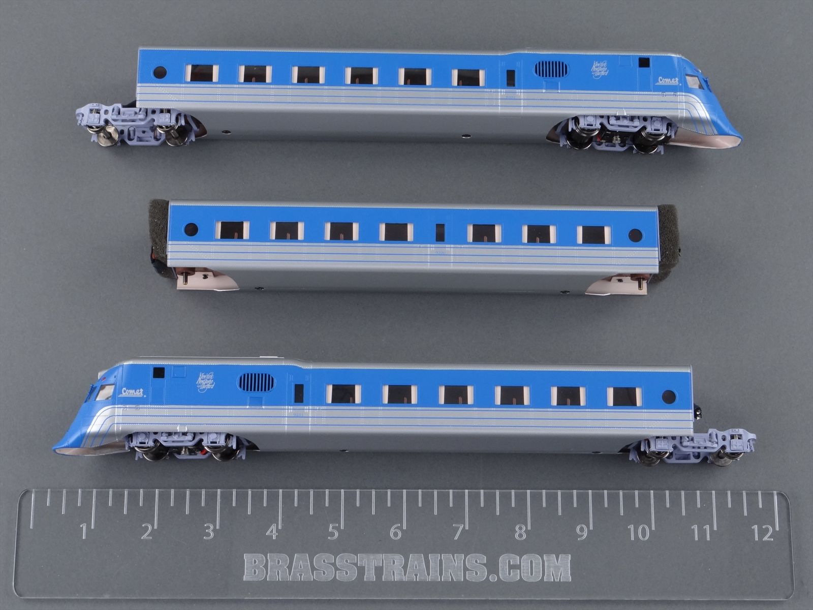 HO Brass Model Train - Railworks NH New Haven Comet 3-Unit Passenger ...
