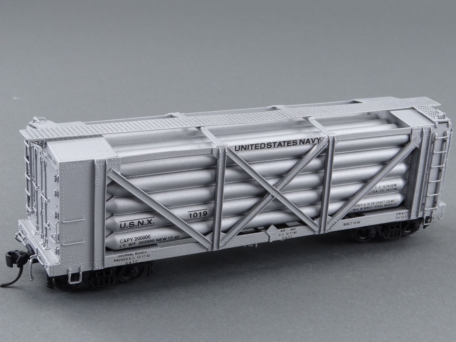 HO Pecos River Brass 2491 United States Navy Helium Car #1019 - CUSTOM