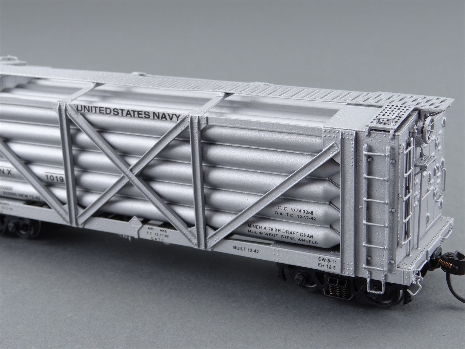 HO Pecos River Brass 2491 United States Navy Helium Car #1019 - CUSTOM