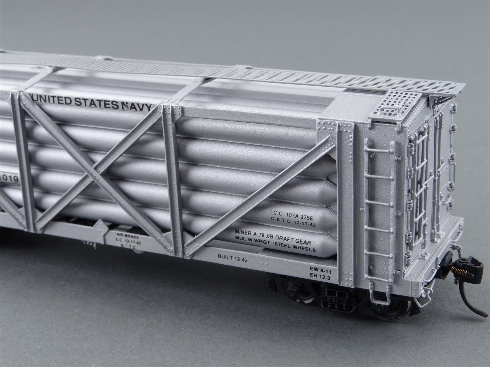 HO Pecos River Brass 2491 United States Navy Helium Car #1019 - CUSTOM