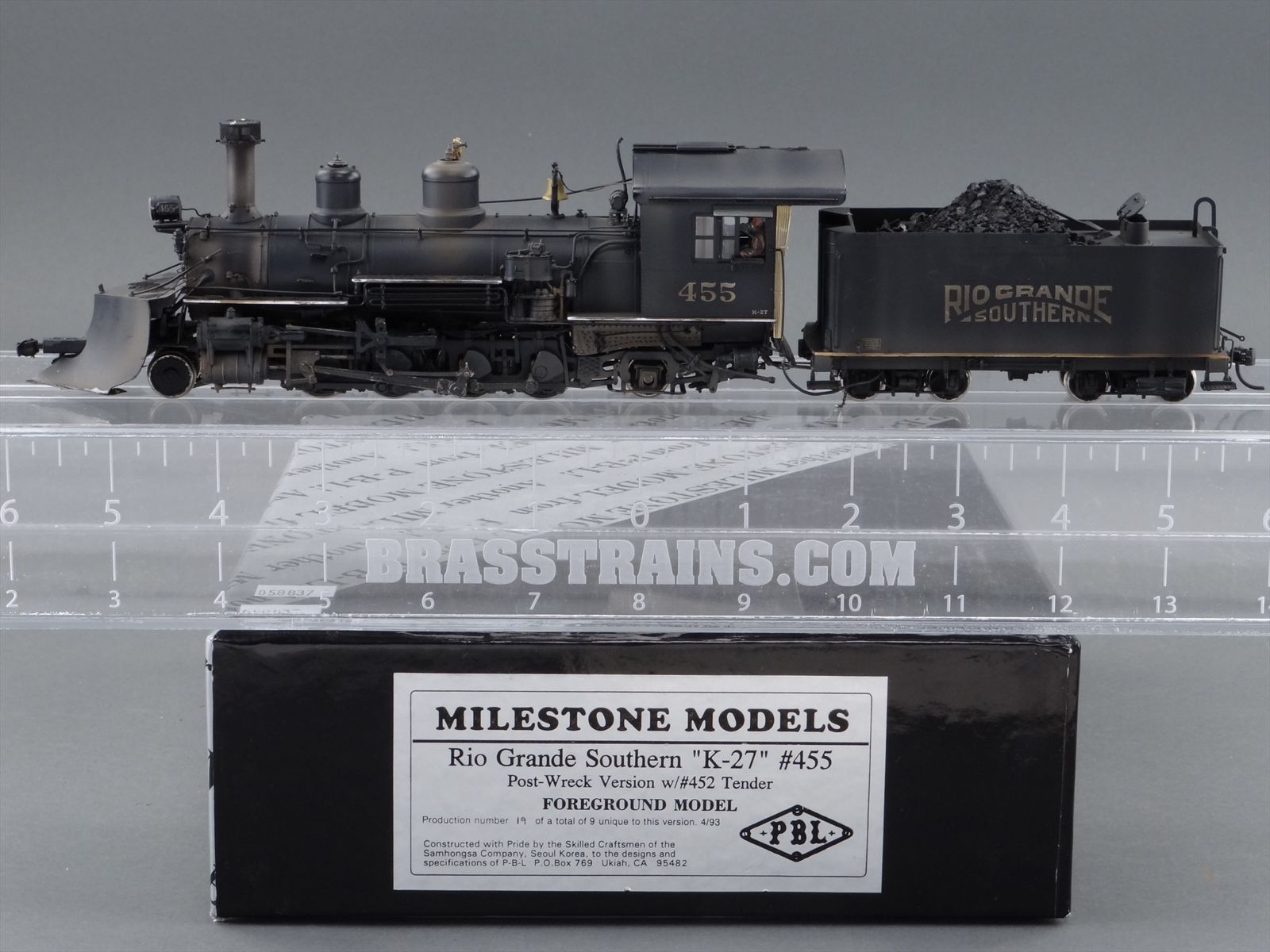 Sn3 Scale Brass Model Train - PBL Milestone - RGS K-27 2-8-2 #455 ...