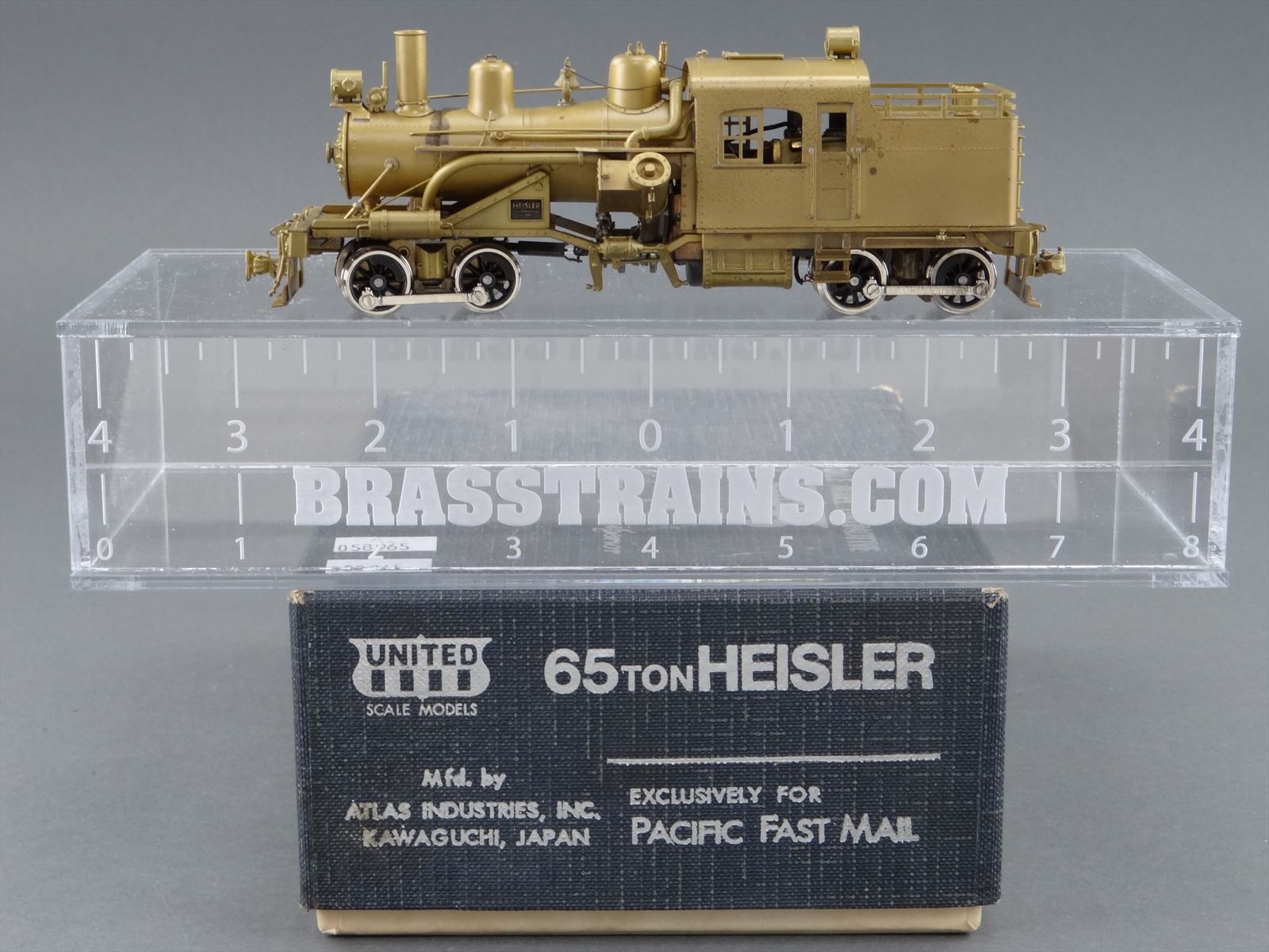 HO Brass Model Train - PFM 65 Ton Logging Heisler 1976 Run - Straight Stack