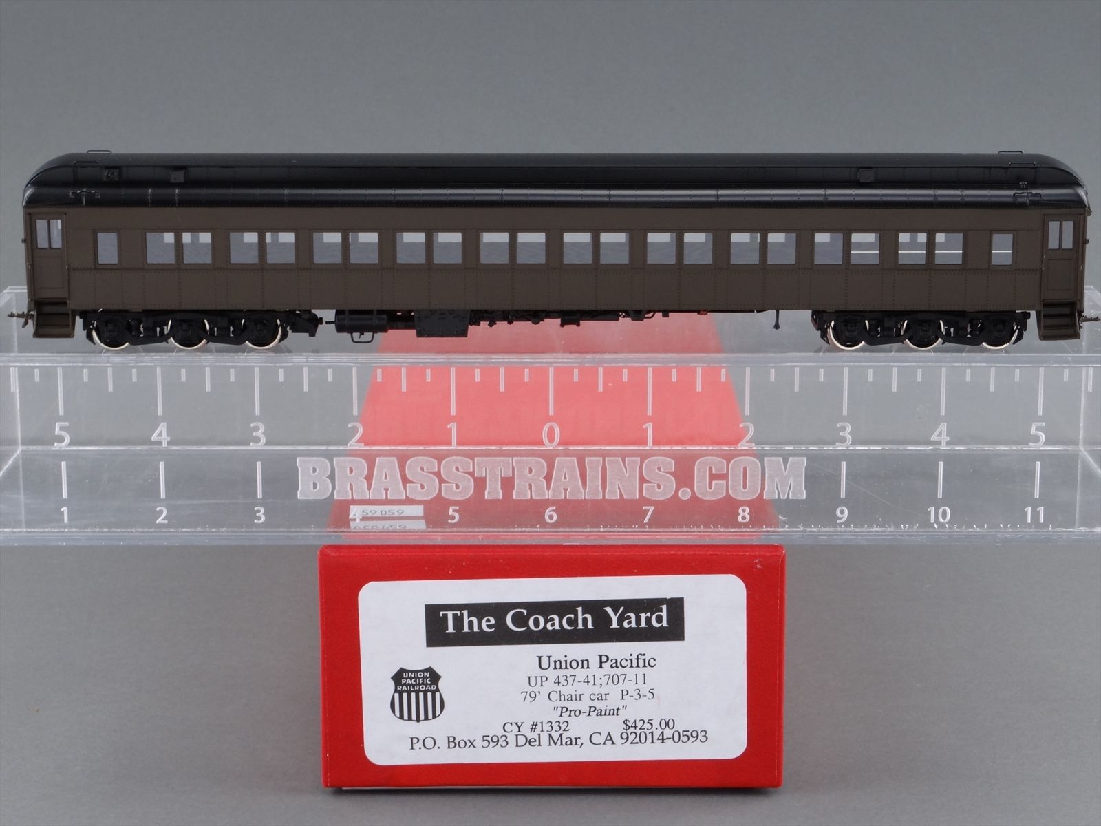 HO Brass TCY 1332 Coach Yard UP Union Pacific 79' P-3-5 Chair Car #437 ...