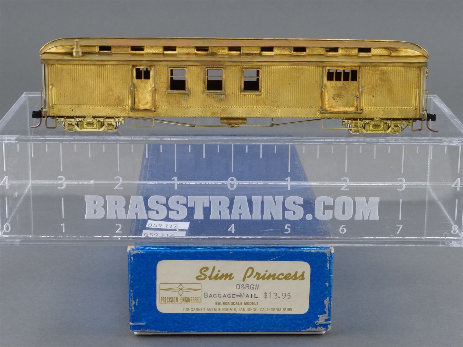 HOn3 Brass Balboa Slim Princess D&RGW Rio Grande Passenger Baggage Mail ...