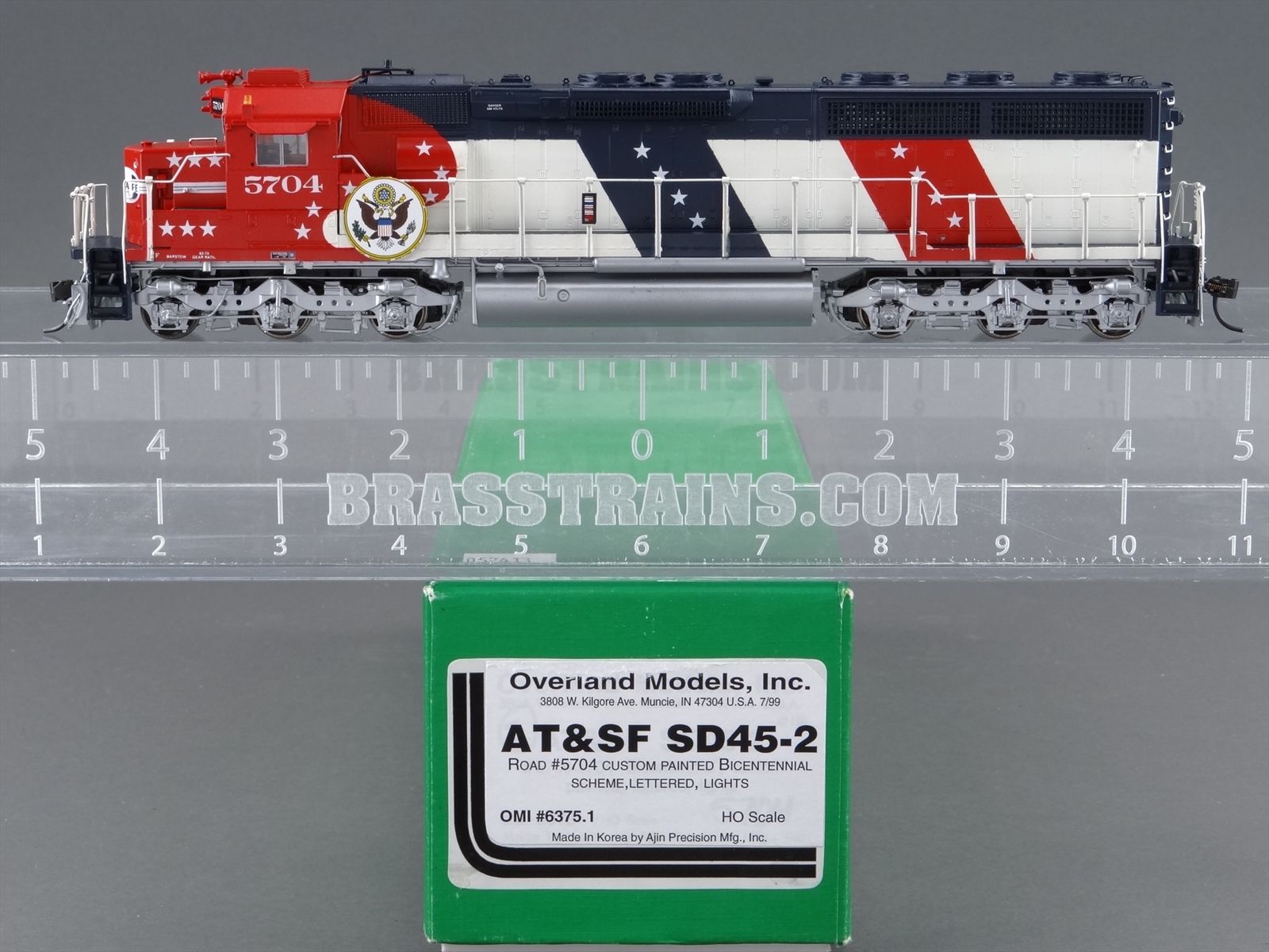 HO Brass Model Train - OMI 6375.1 ATSF Santa Fe Bicentennial SD45-2 ...