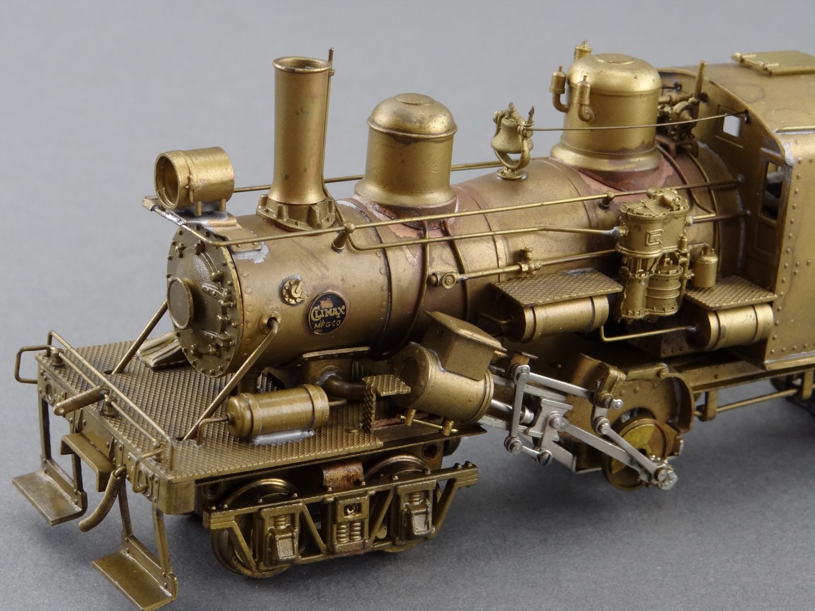 HO Brass Model Train - PFM United Classic Logging 2-Truck Climax Class C