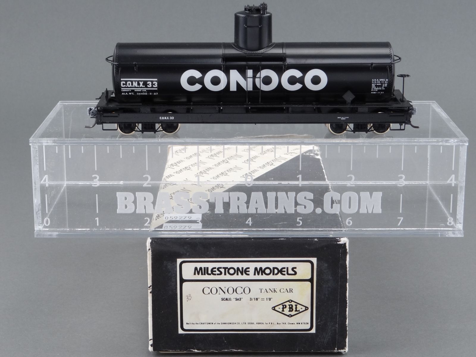 Sn3 Scale Brass PBL Milestone Models Conoco Tank Car #33