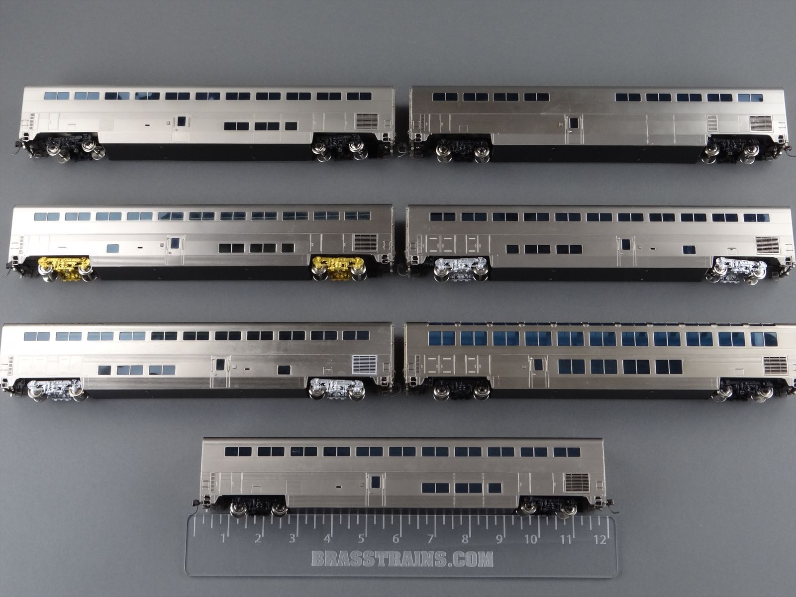HO Brass Model Train Set - OMI Overland Amtrak Superliner - Plated - 7 ...