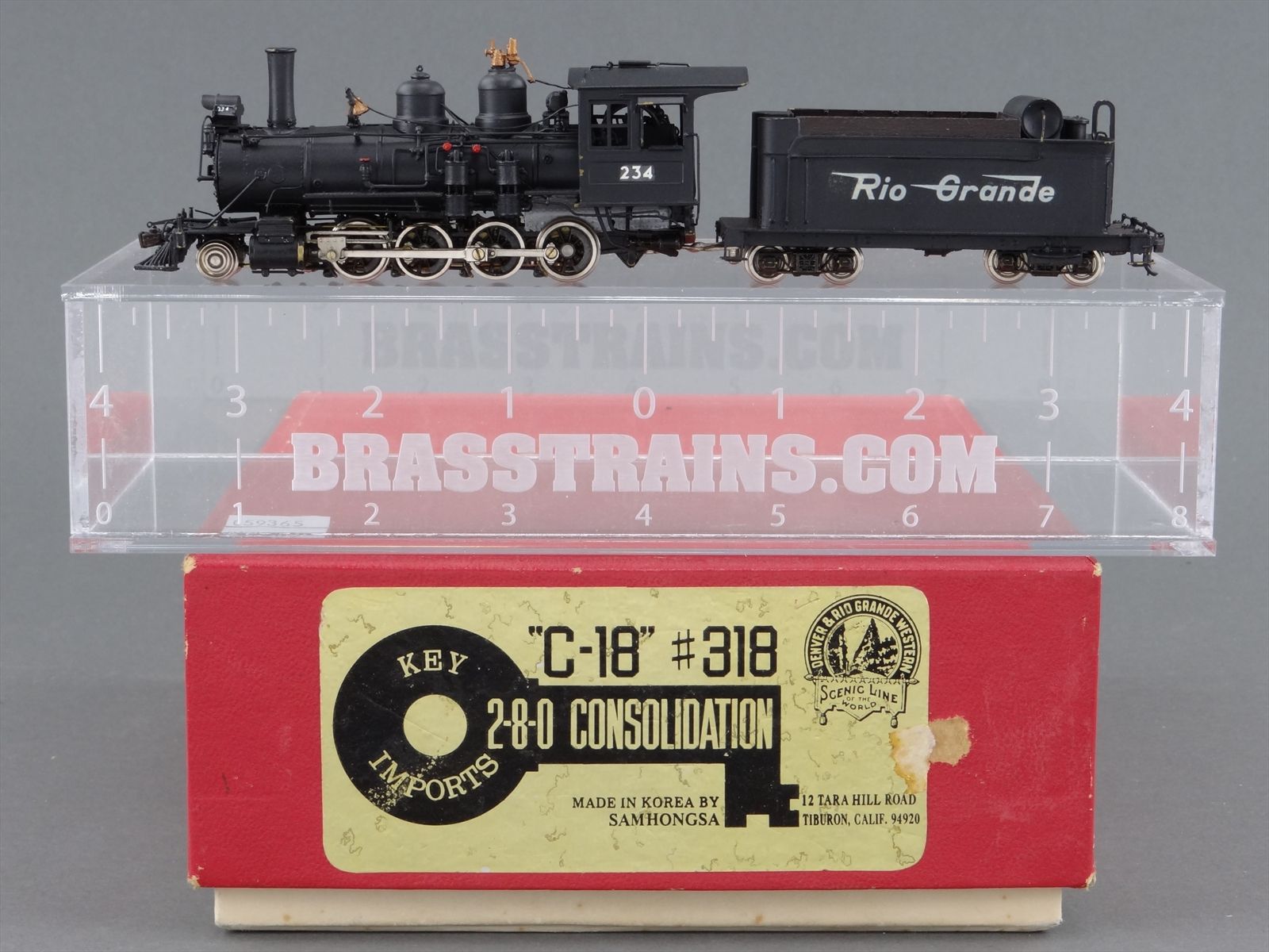 HOn3 Brass Key Imports Samhongsa D&RGW 2-8-0 C-18 #234
