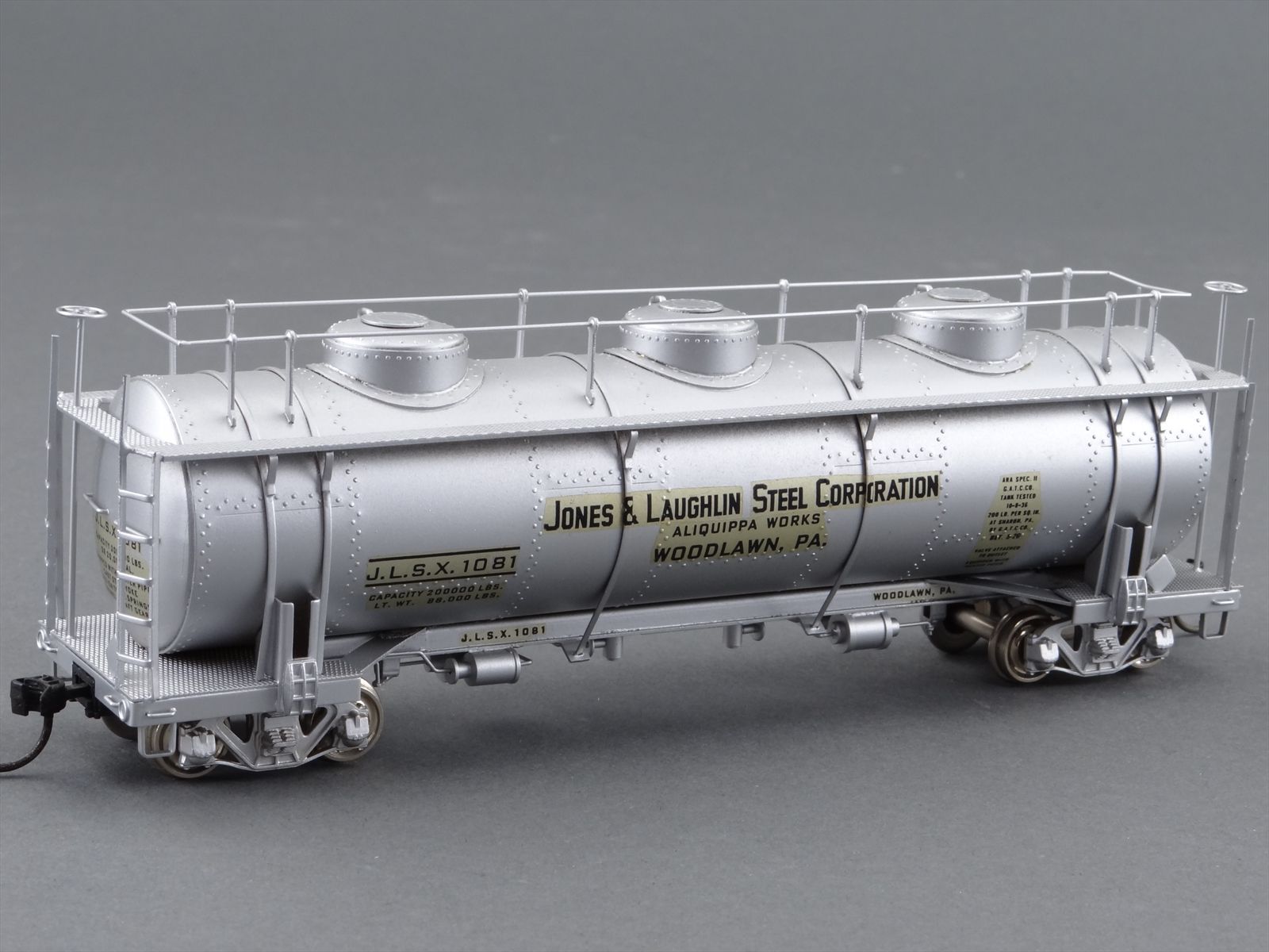 HO Brass NWSL Jones & Laughlin Steel Corp 20,000 Gallon Tank Car #1081 ...