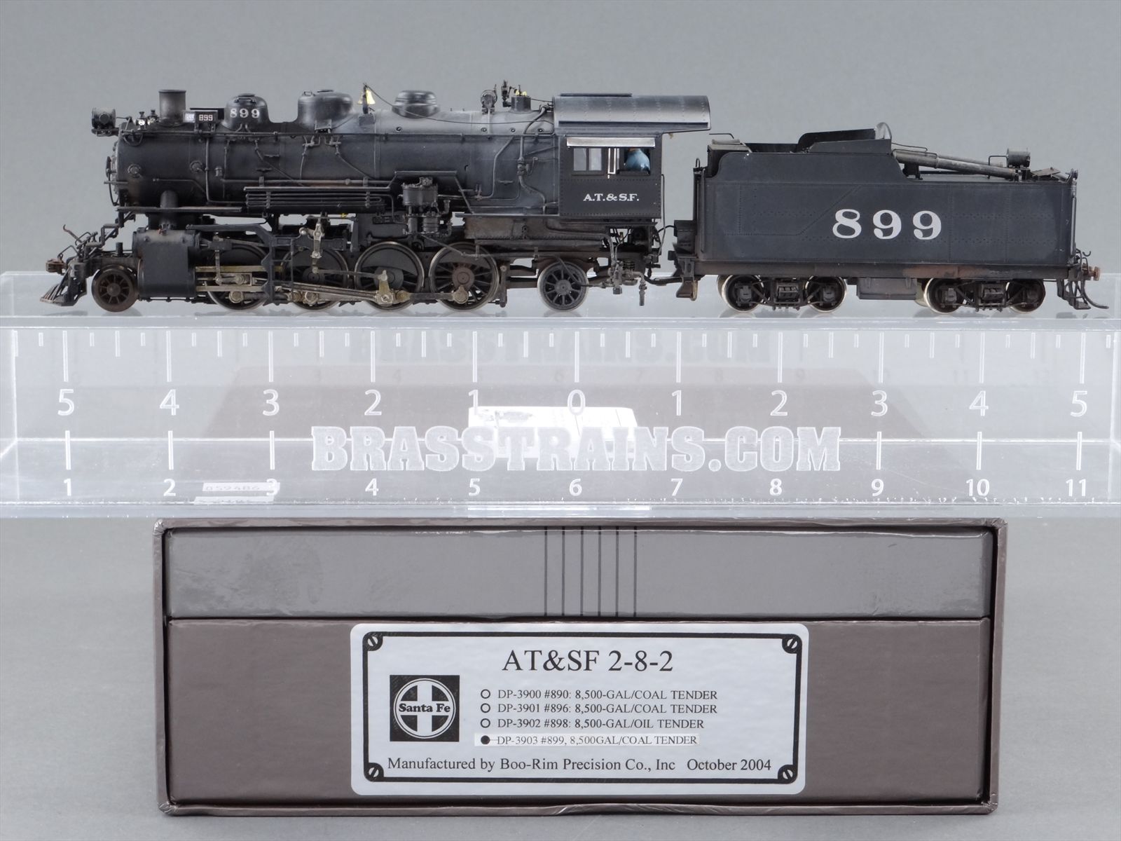 HO Brass Model Train - DP 3903 Division Point AT&SF Santa Fe 2-8-2 #899 ...