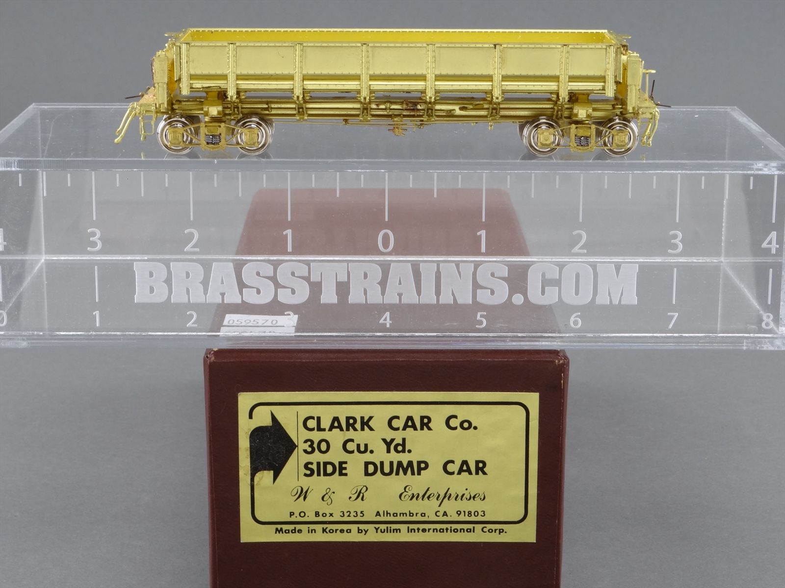 HO Brass Model Train -W&R Enterprises Clark Car Co 30 Cu Yard Side Dump Car