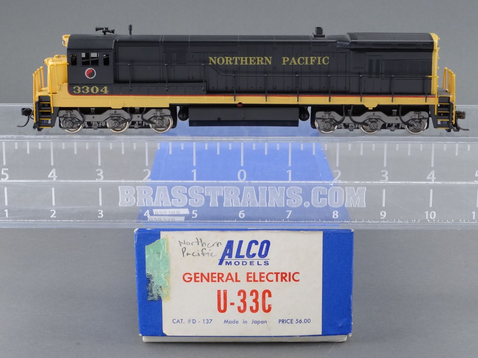 HO Brass Alco Models D-137 NP Northern Pacific GE U33C Diesel #3304 - Custom w/ Lights