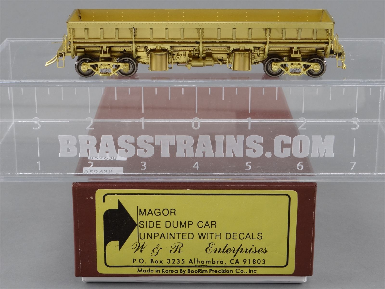 HO Brass Model Train - W&R Magor Side Dump Car Unpainted with Decals