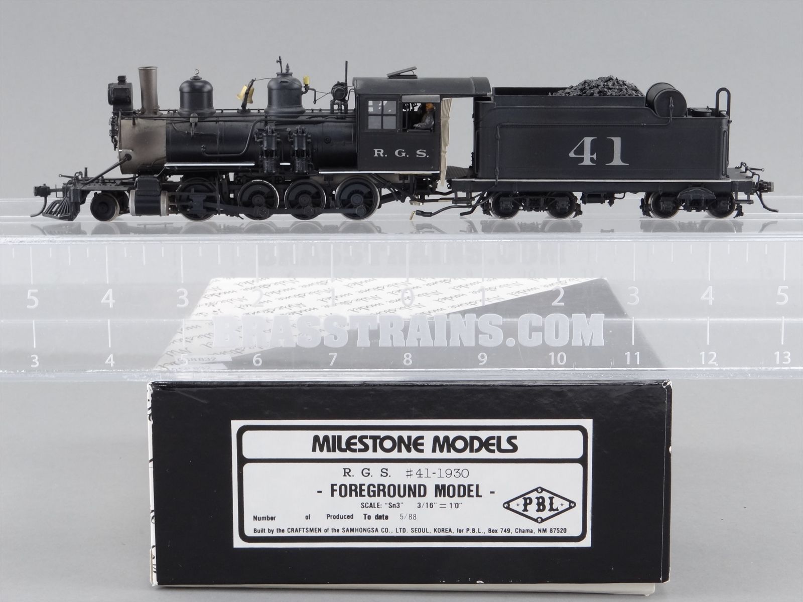 Sn3 Brass Model Train PBL Milestone RGS Rio Grande Southern 2-8-0 #41 ...